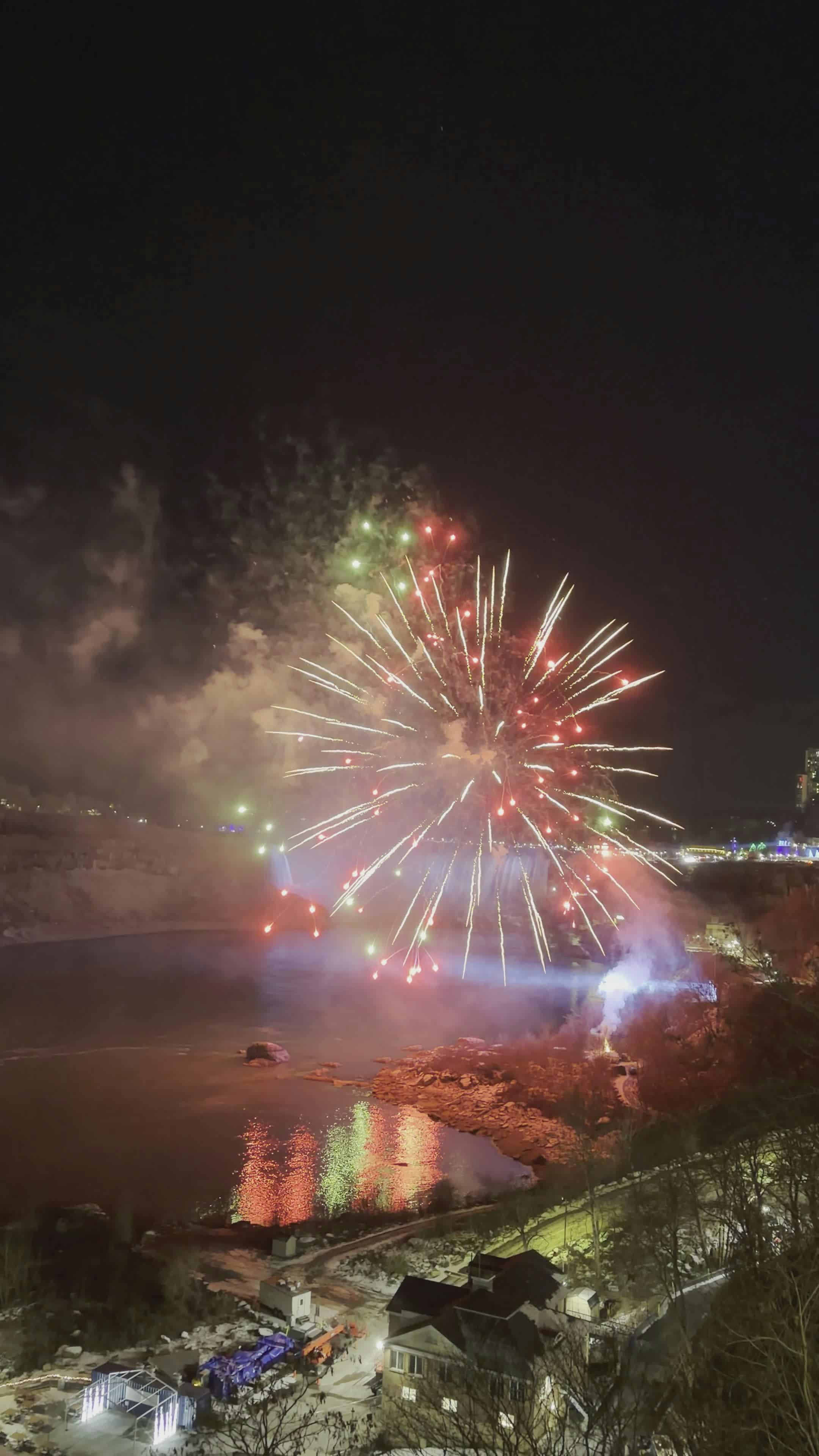 Spectacular Fireworks Display Over Waterfront Free Stock Video Footage ...