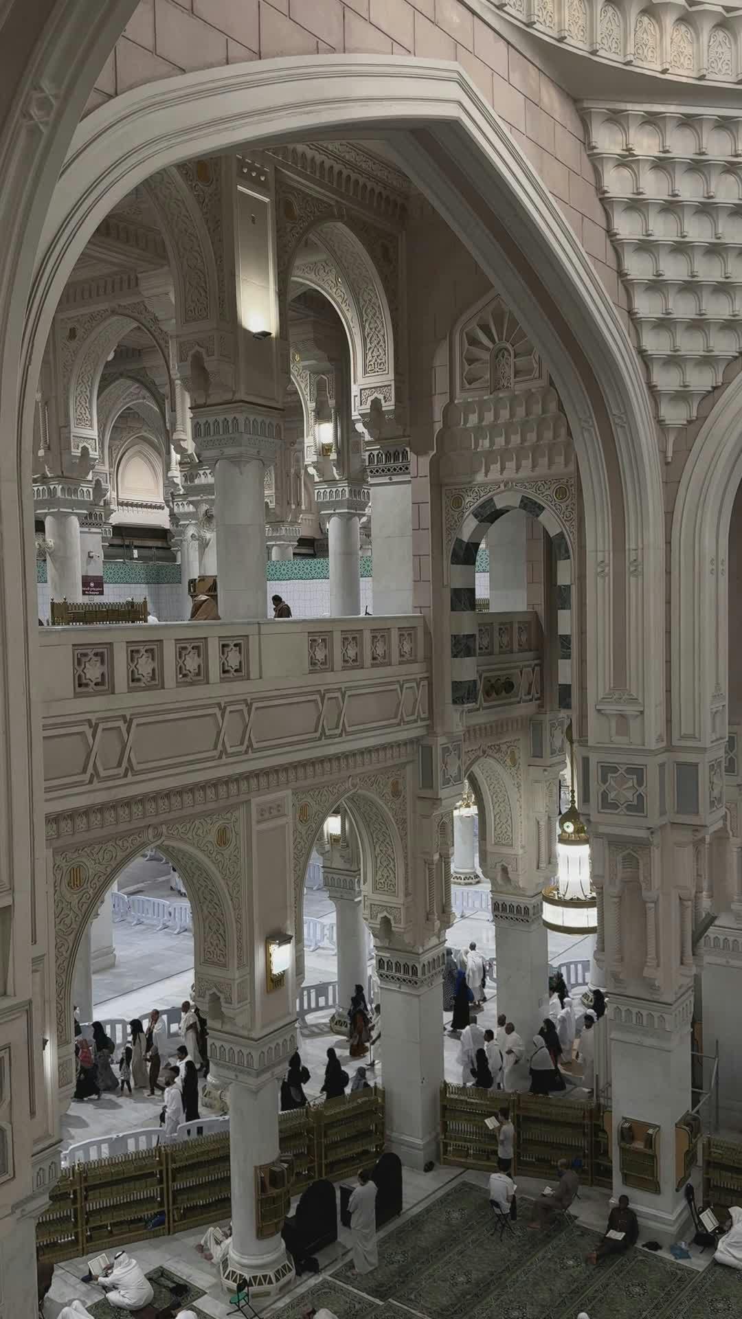 Intricate Architecture Inside Grand Mosque, Mecca Free Stock Video ...