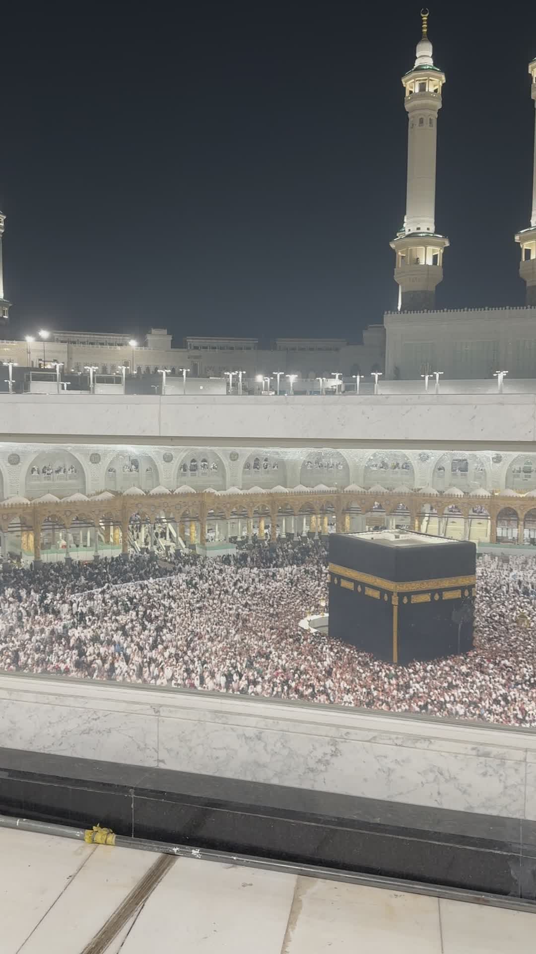 Nighttime View of Kaaba at Masjid al-Haram Free Stock Video Footage ...
