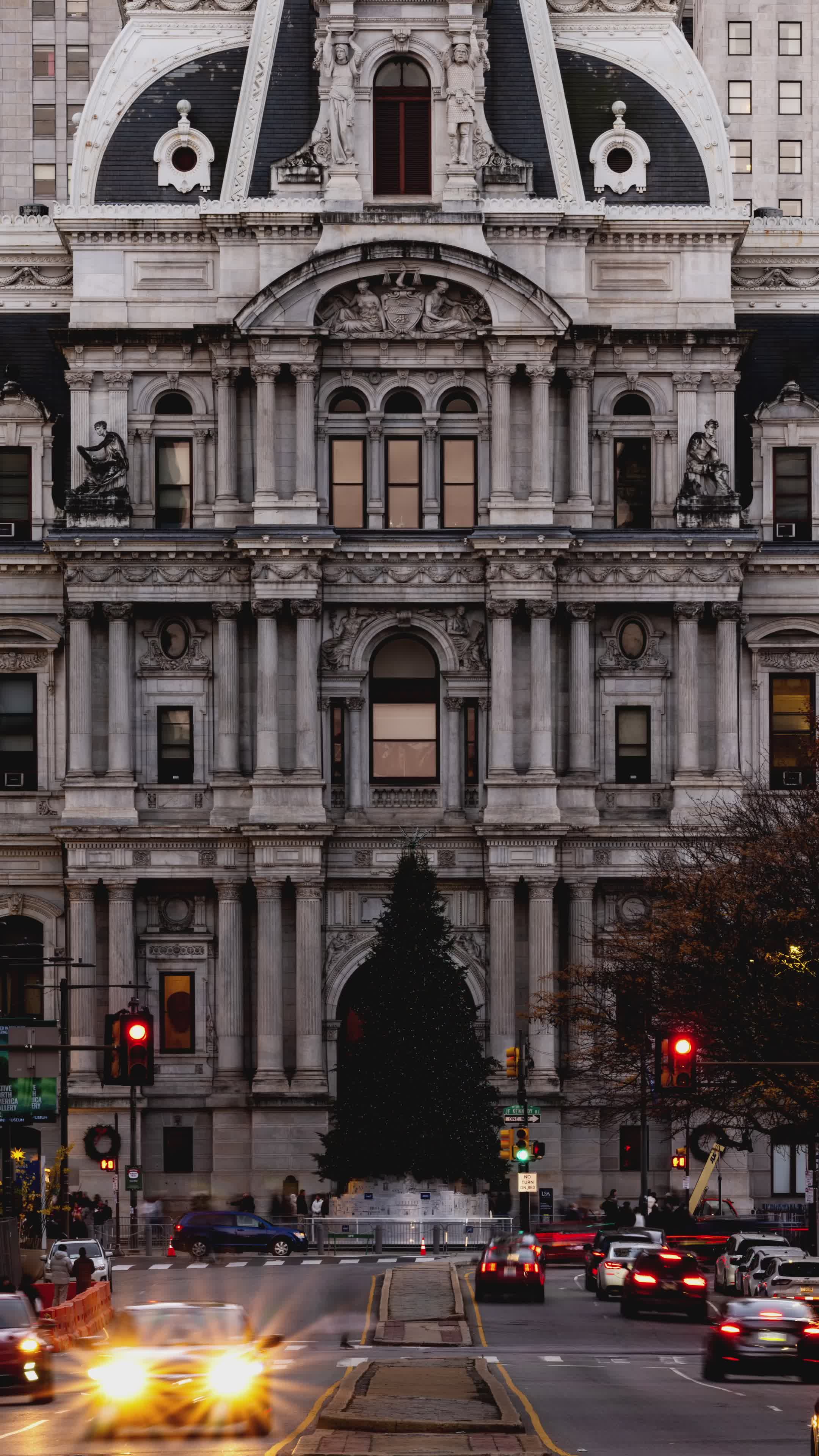 Philadelphia City Hall Night Traffic Timelapse Free Stock Video Footage ...