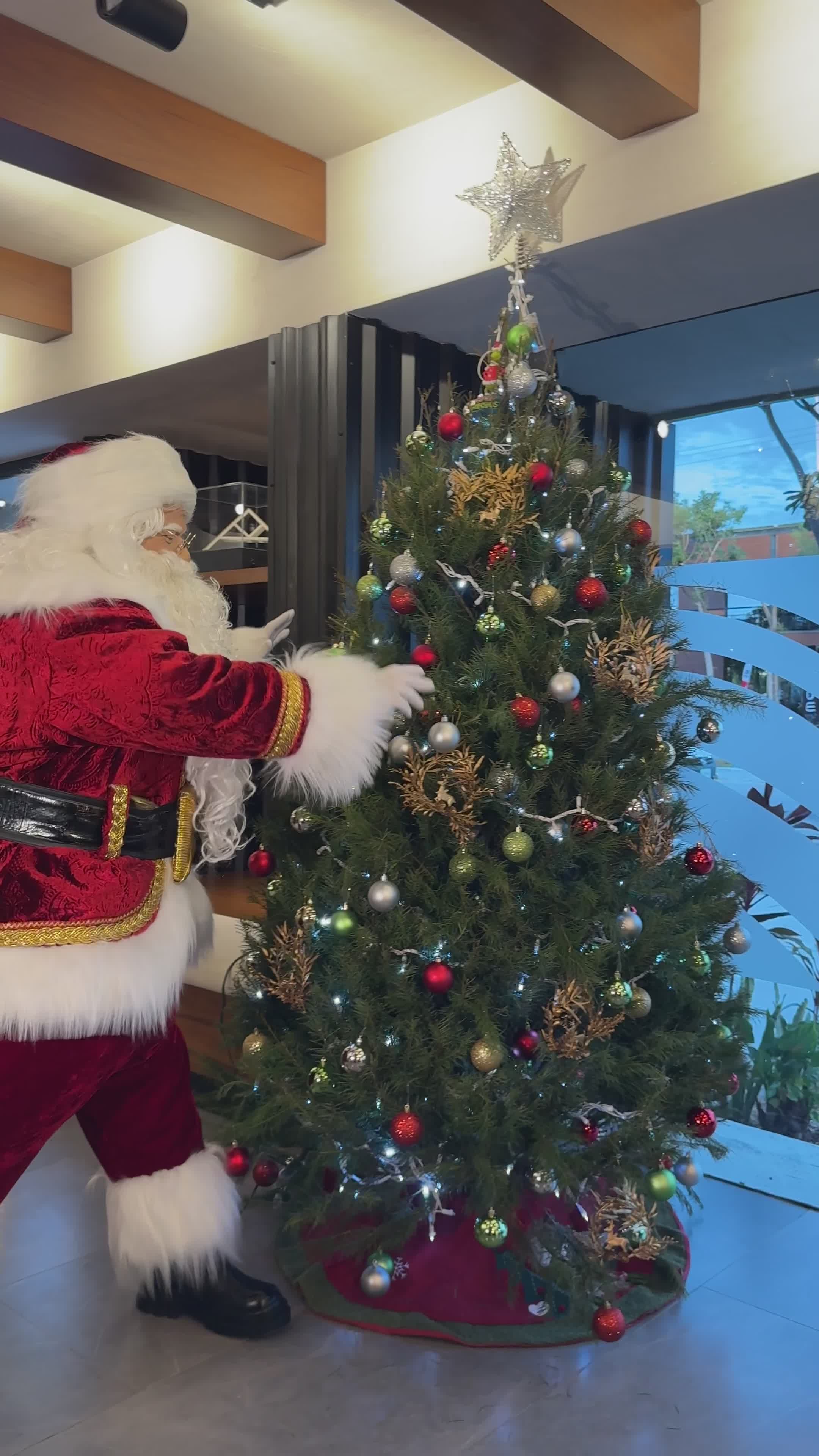 Santa Decorating Christmas Tree Indoors Free Stock Video Footage ...