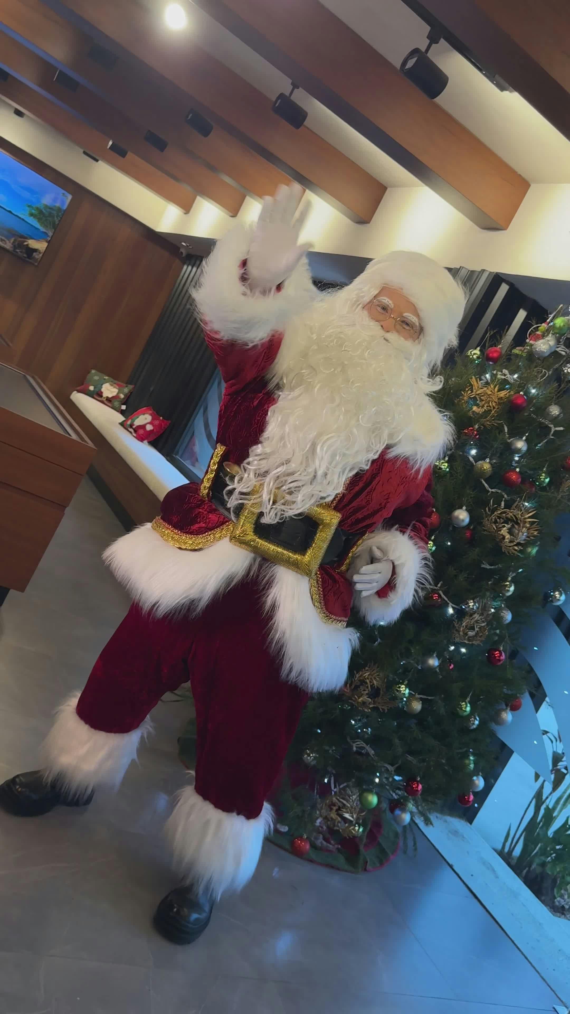 Santa Decorating Christmas Tree Indoors Free Stock Video Footage ...