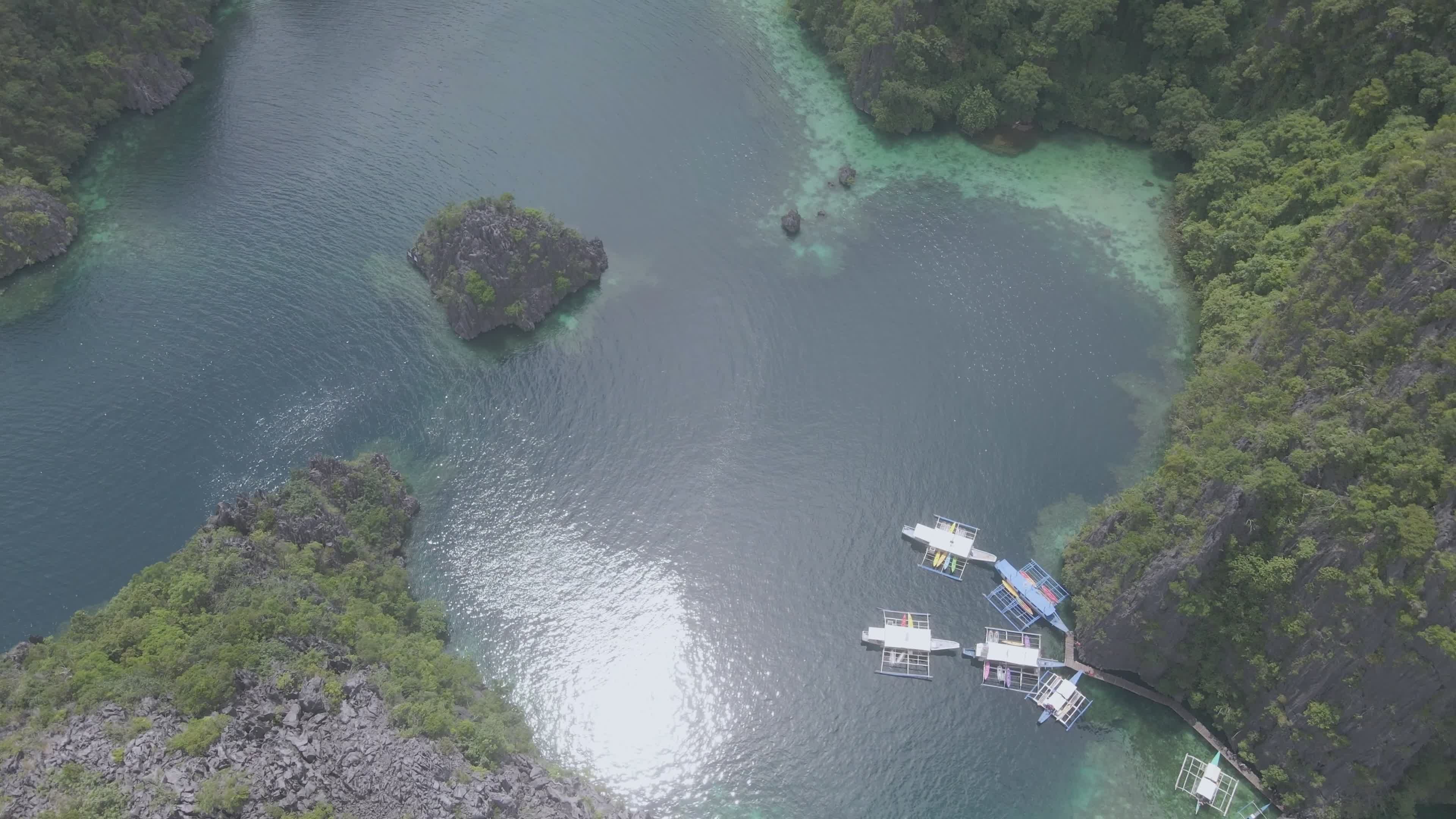 Aerial View of Pristine Filipino Beach Cove Free Stock Video Footage ...