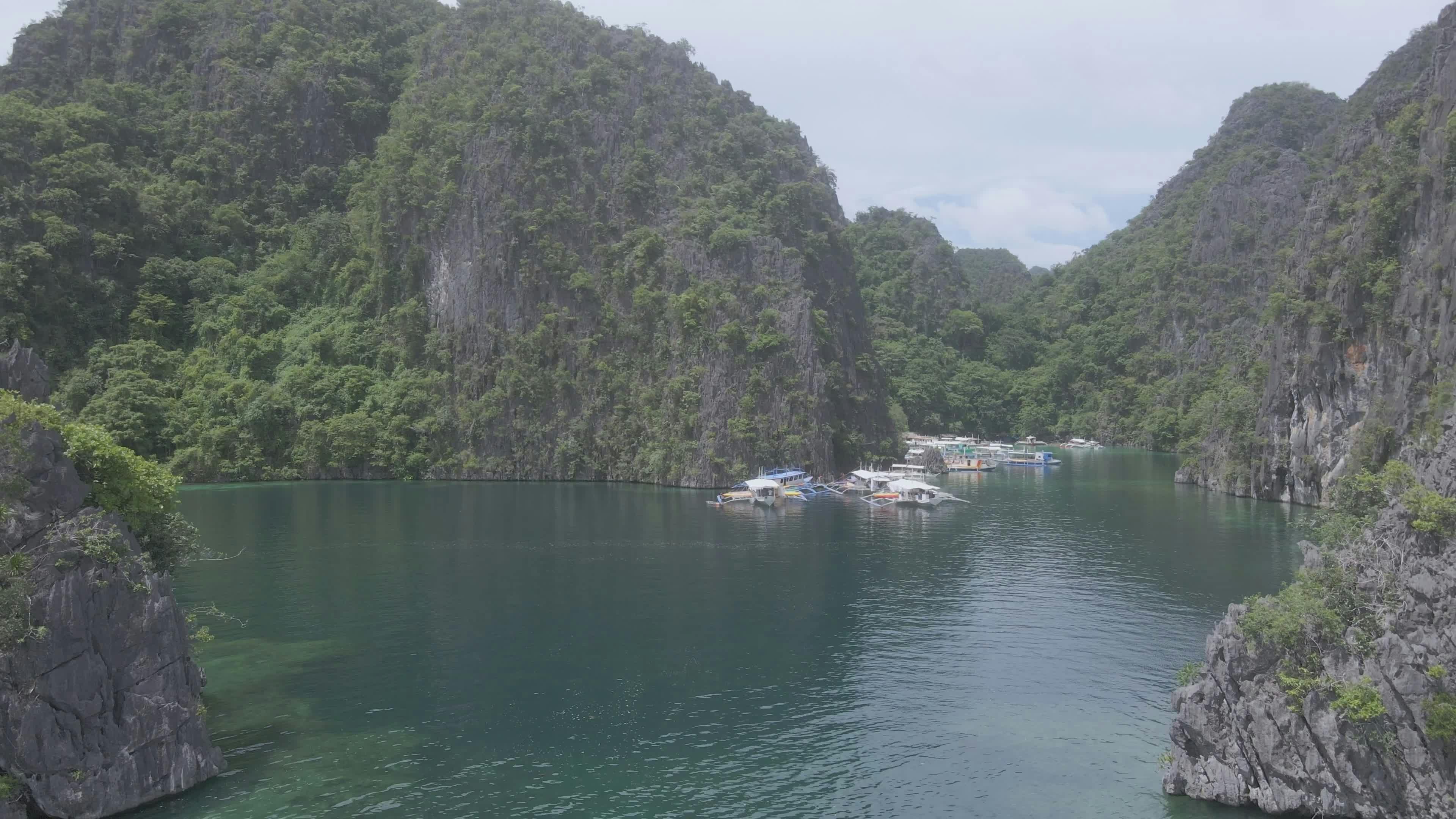 Aerial View of Idyllic Philippine Lagoon Free Stock Video Footage ...