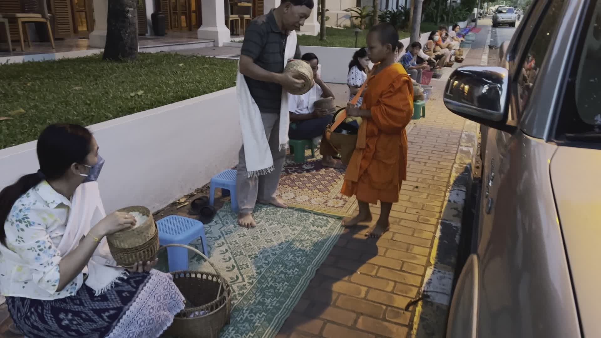 Buddhist Monk Alms-Giving Ceremony in Luang Prabang Free Stock Video ...