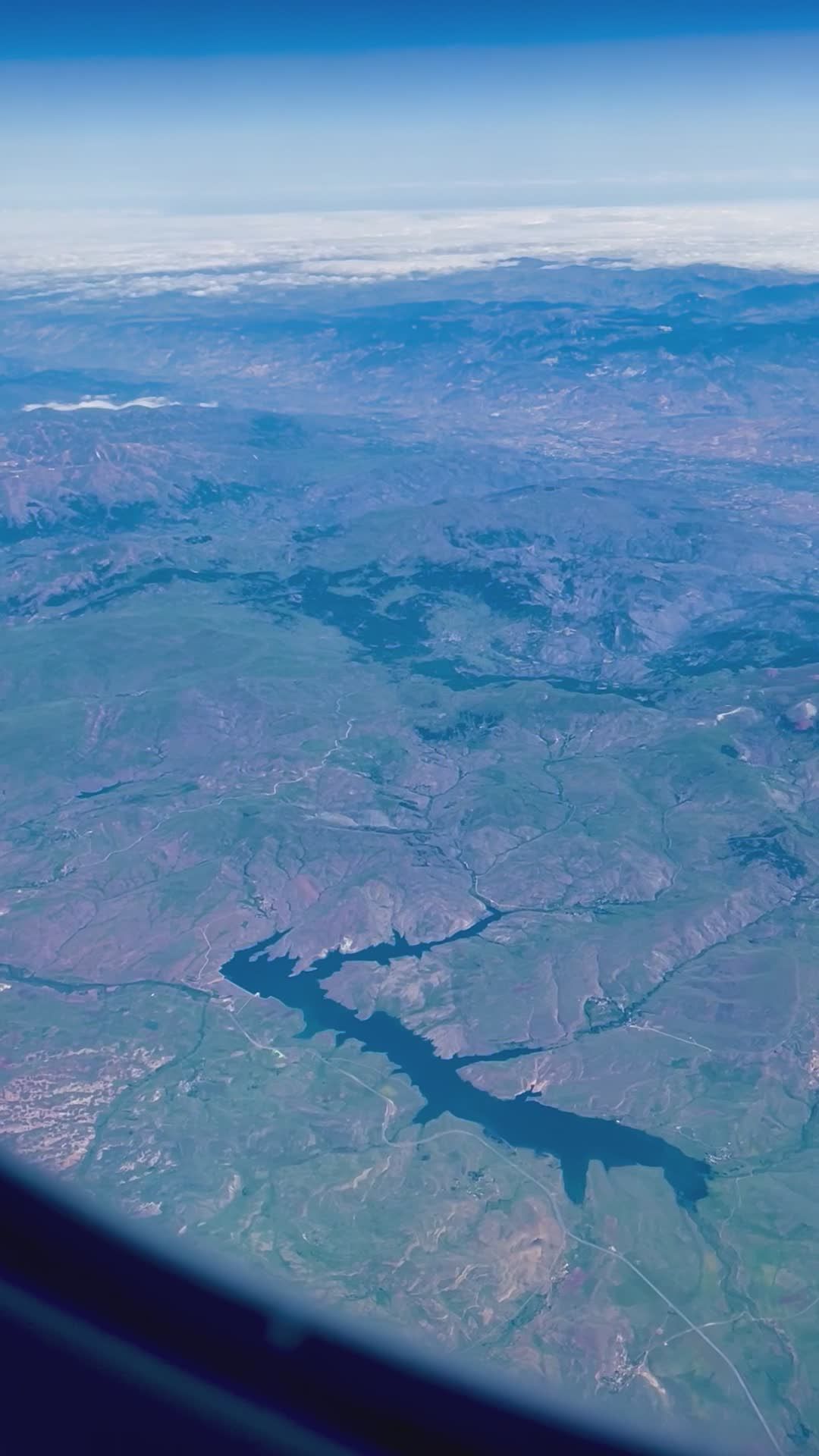 Scenic Aerial View of Landscape from Airplane Free Stock Video Footage ...