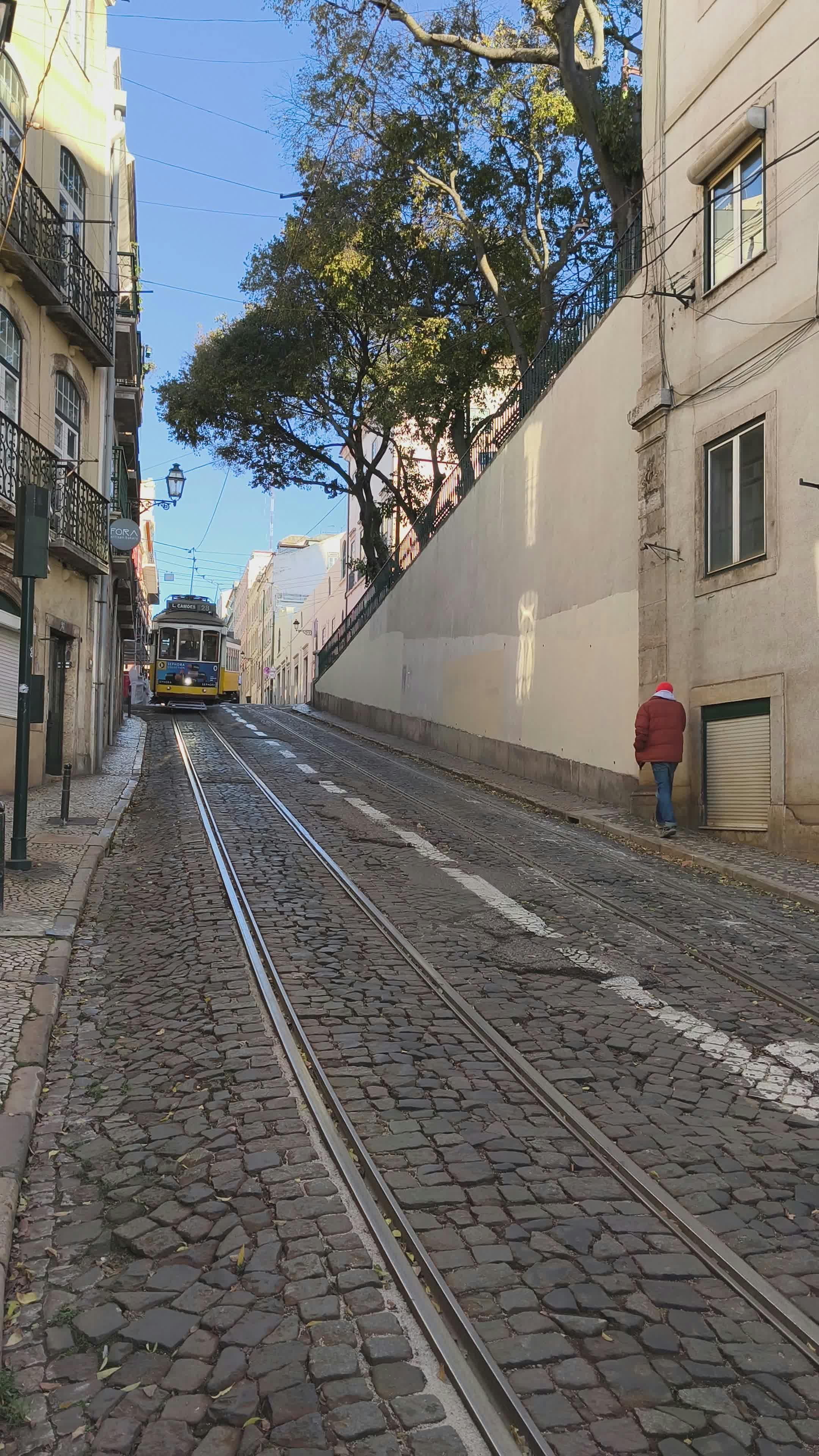 Charming Narrow City Street in Lisbon Free Stock Video Footage, Royalty ...