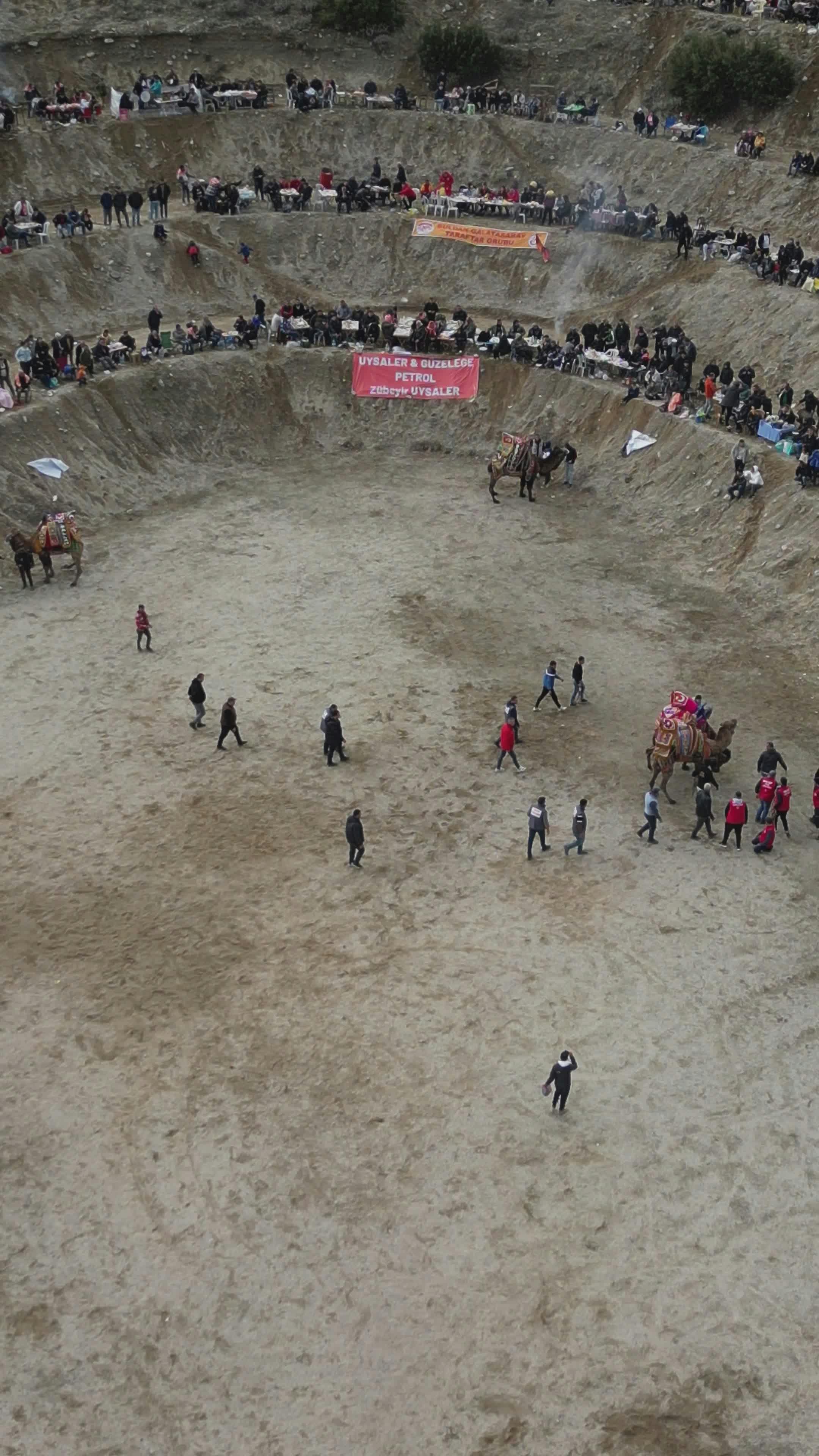 Aerial View of Traditional Bull Wrestling Event Free Stock Video ...