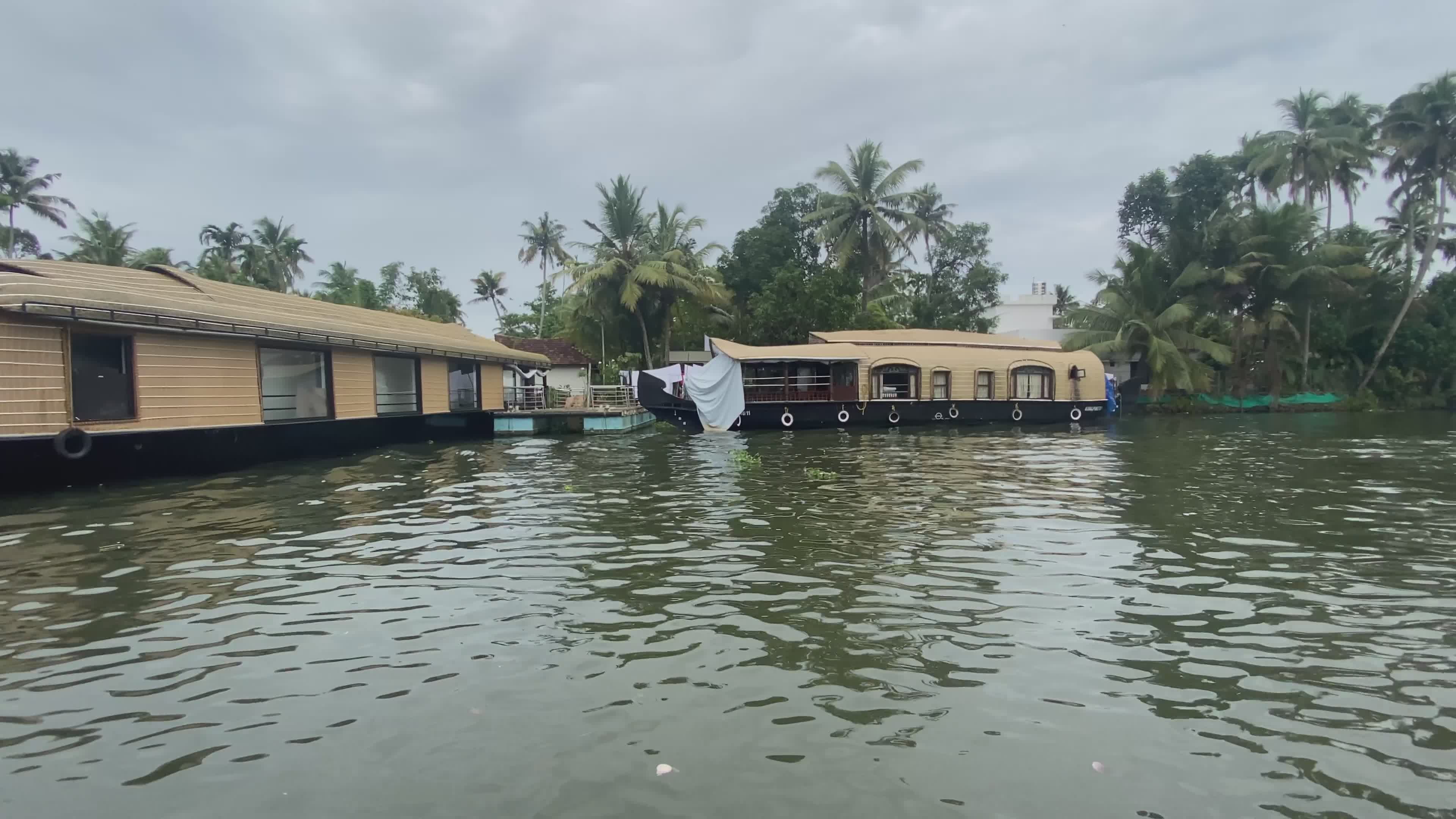 Mesmerizing Kerala Backwaters with Houseboats Free Stock Video Footage ...