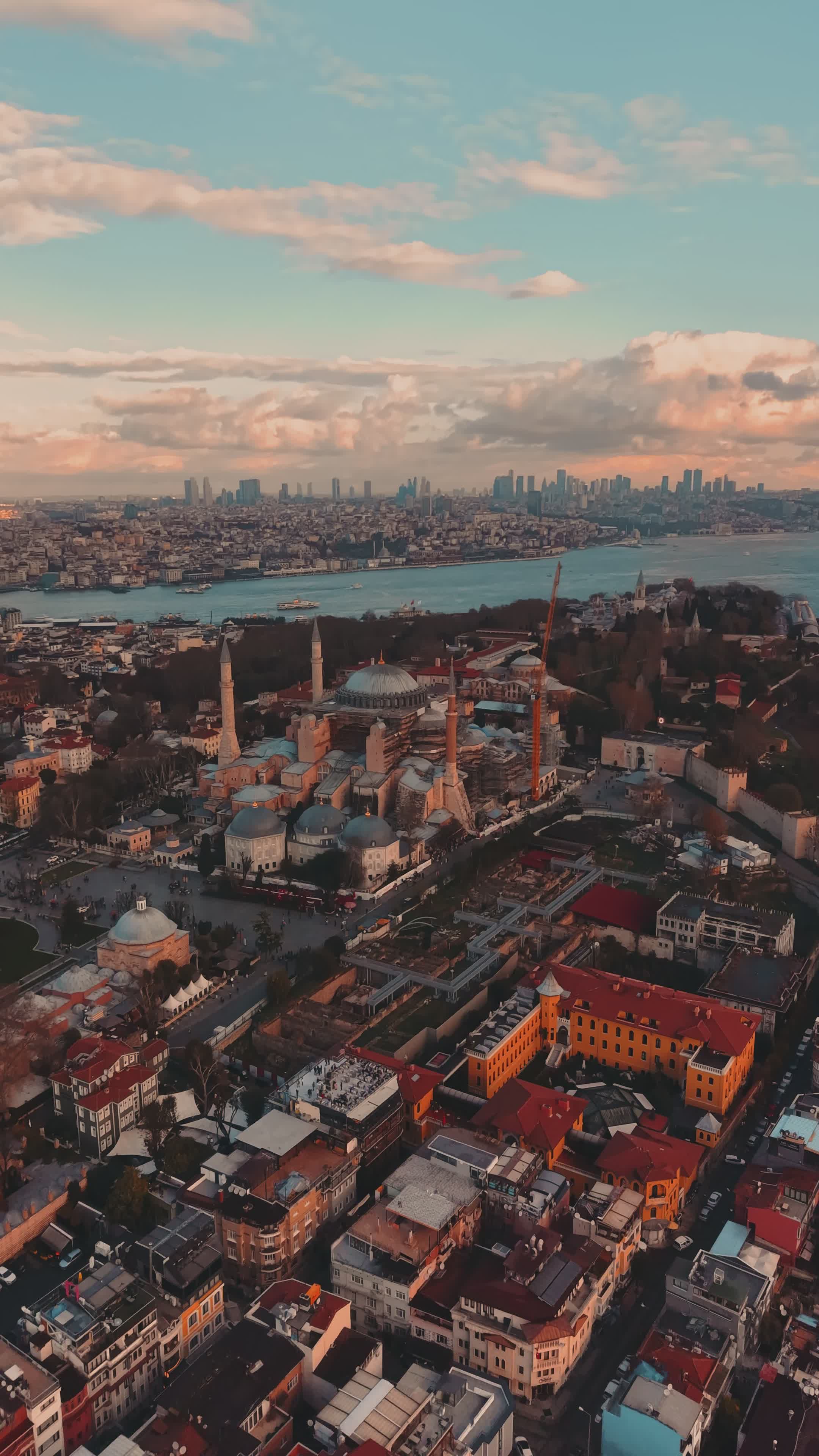 Aerial View of Historic Istanbul Landmarks Free Stock Video Footage ...