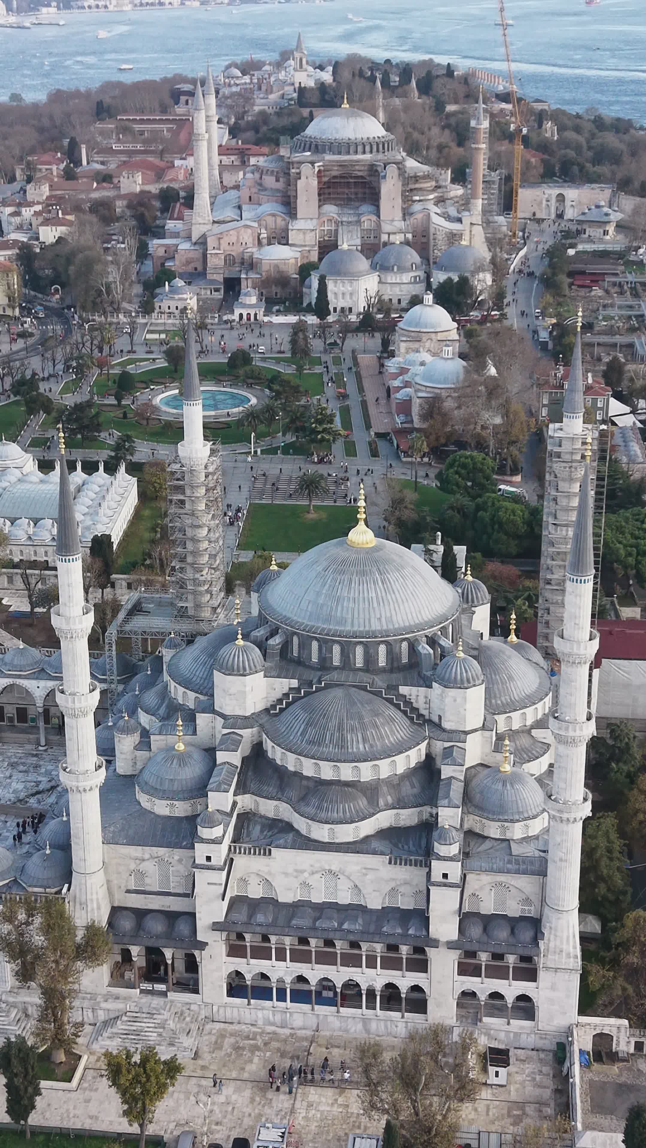Aerial View of Istanbul's Historic Landmarks Free Stock Video Footage ...