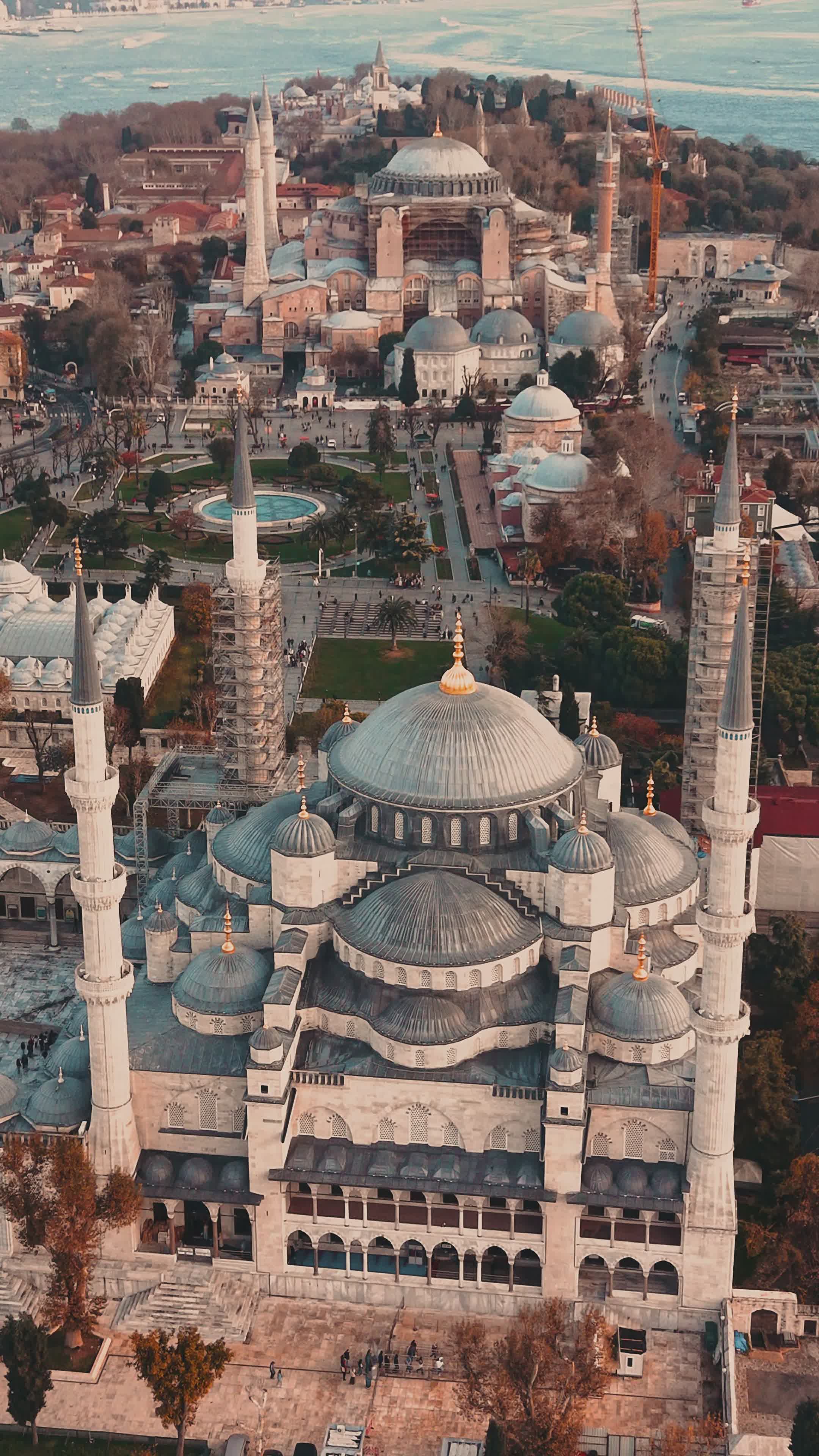 Aerial View of Iconic Istanbul Mosques Free Stock Video Footage ...