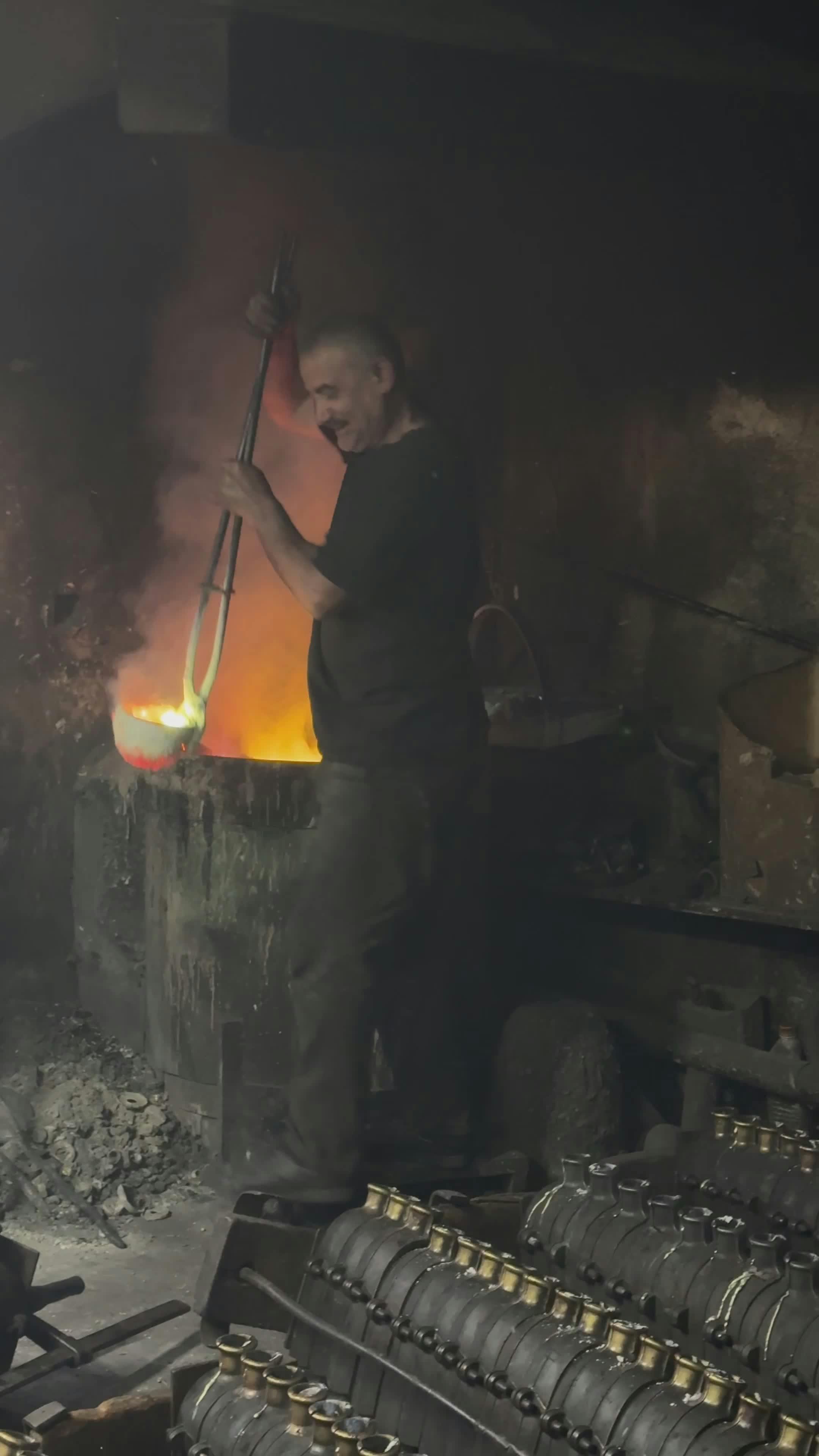 Skilled Blacksmith Working in Industrial Forge Free Stock Video Footage ...