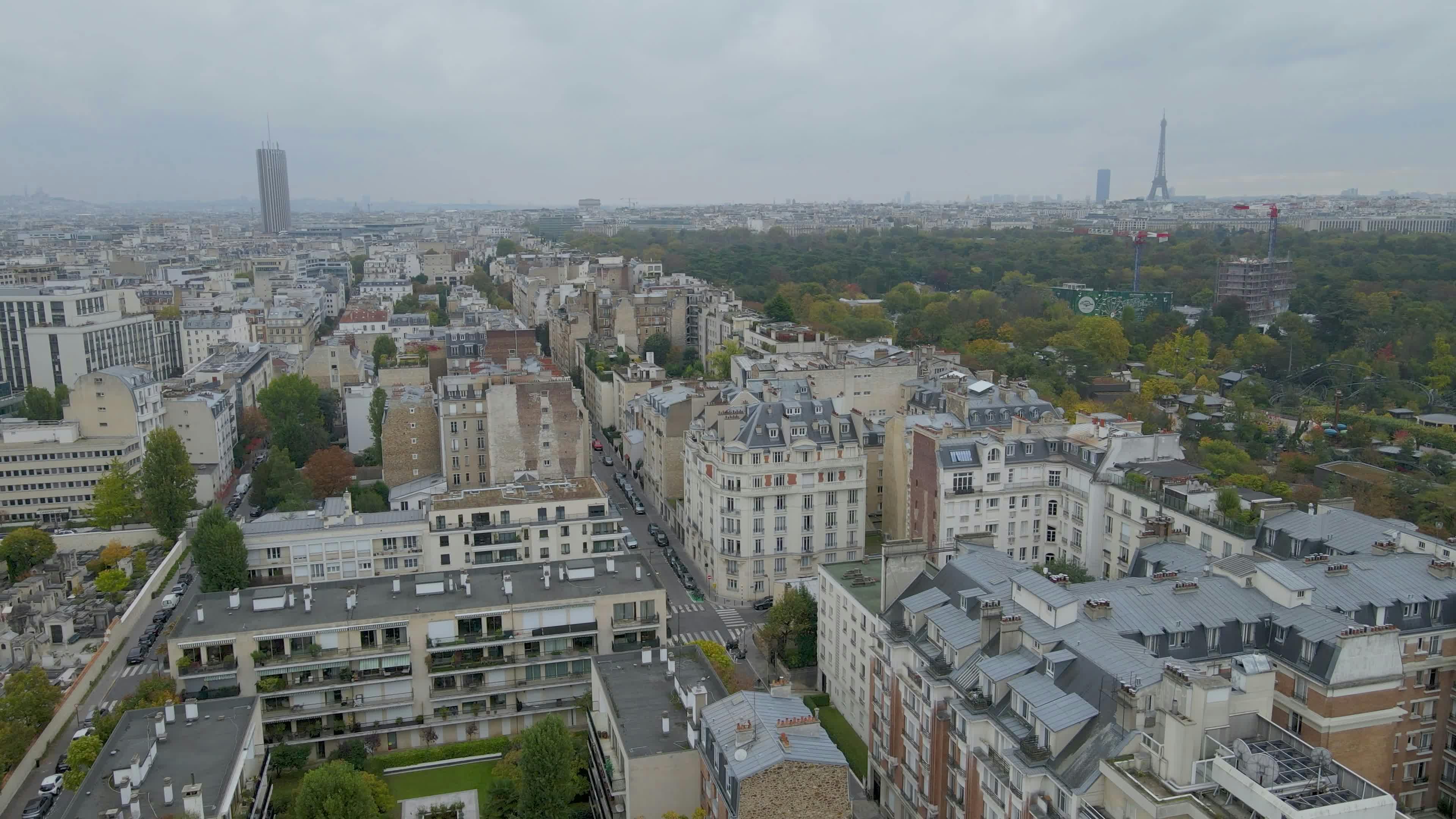 Aerial View of Parisian Architecture and Skyline Free Stock Video ...
