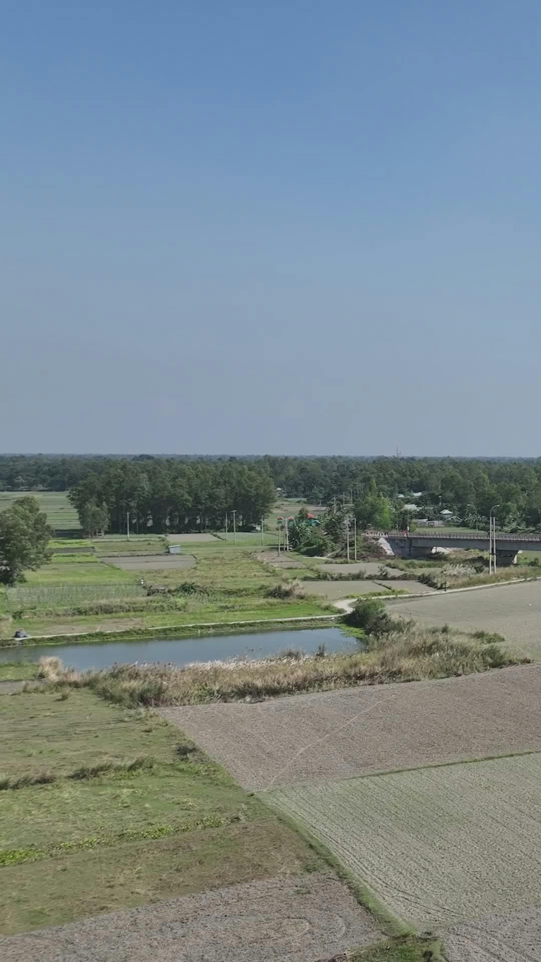 Vista Aérea Panorámica Del Paisaje Rural De Bangladesh · Vídeo de stock ...