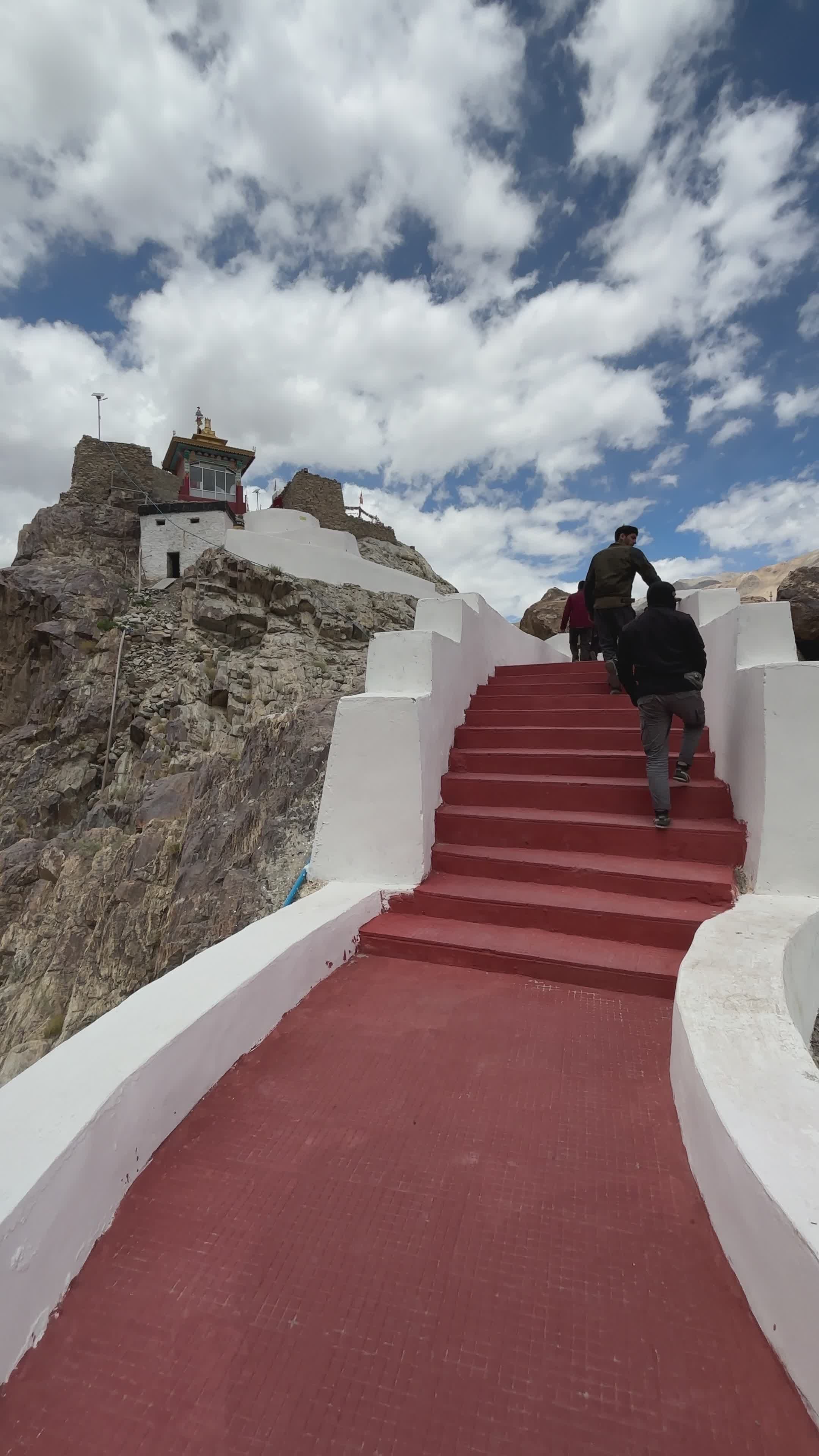 Climbing Steps to Himalayan Buddhist Monastery Free Stock Video Footage ...
