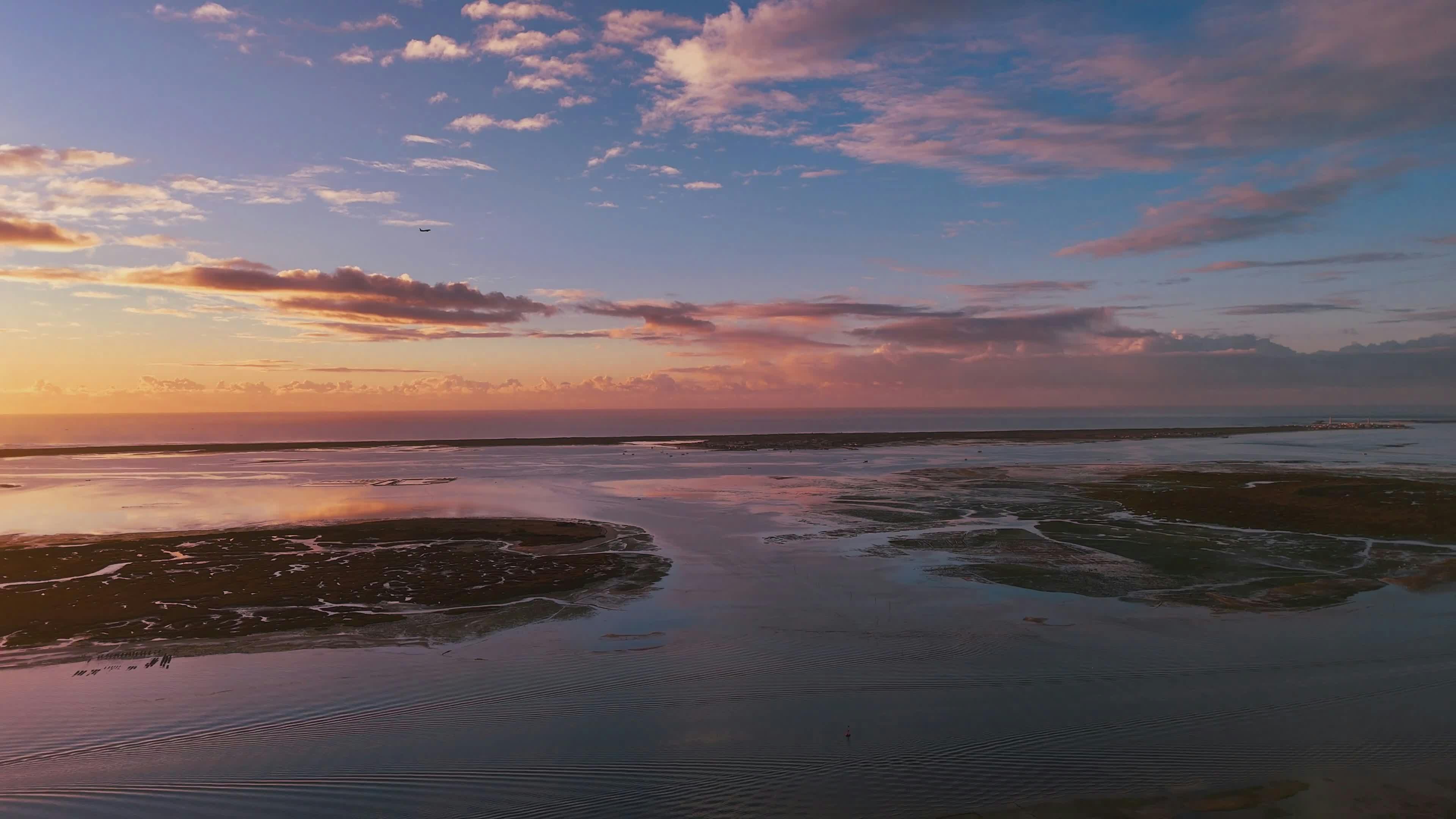 Aerial View of Algarve Coastline at Sunset Free Stock Video Footage ...