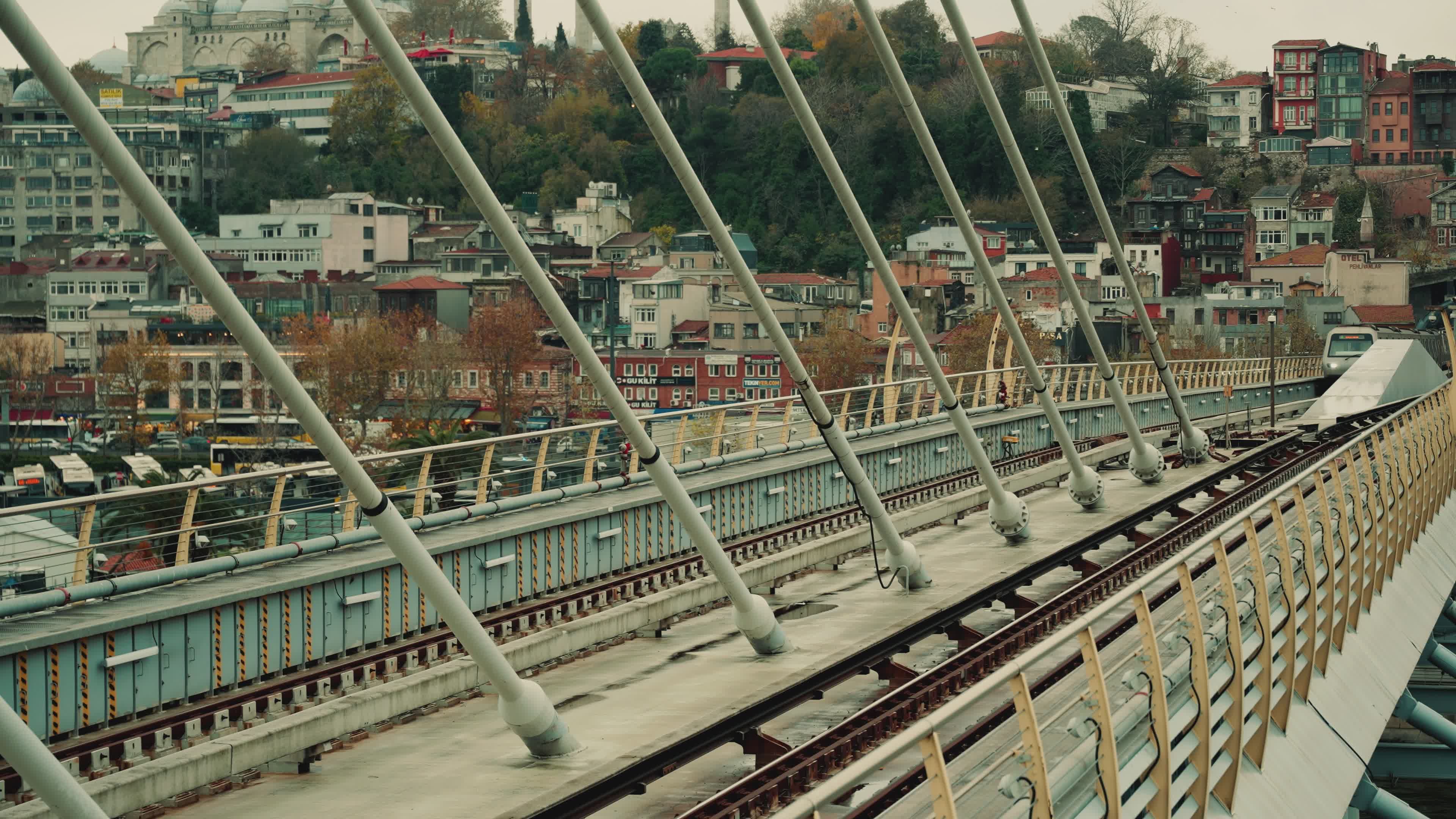 Istanbul Metro Train Crossing Bridge Free Stock Video Footage, Royalty ...