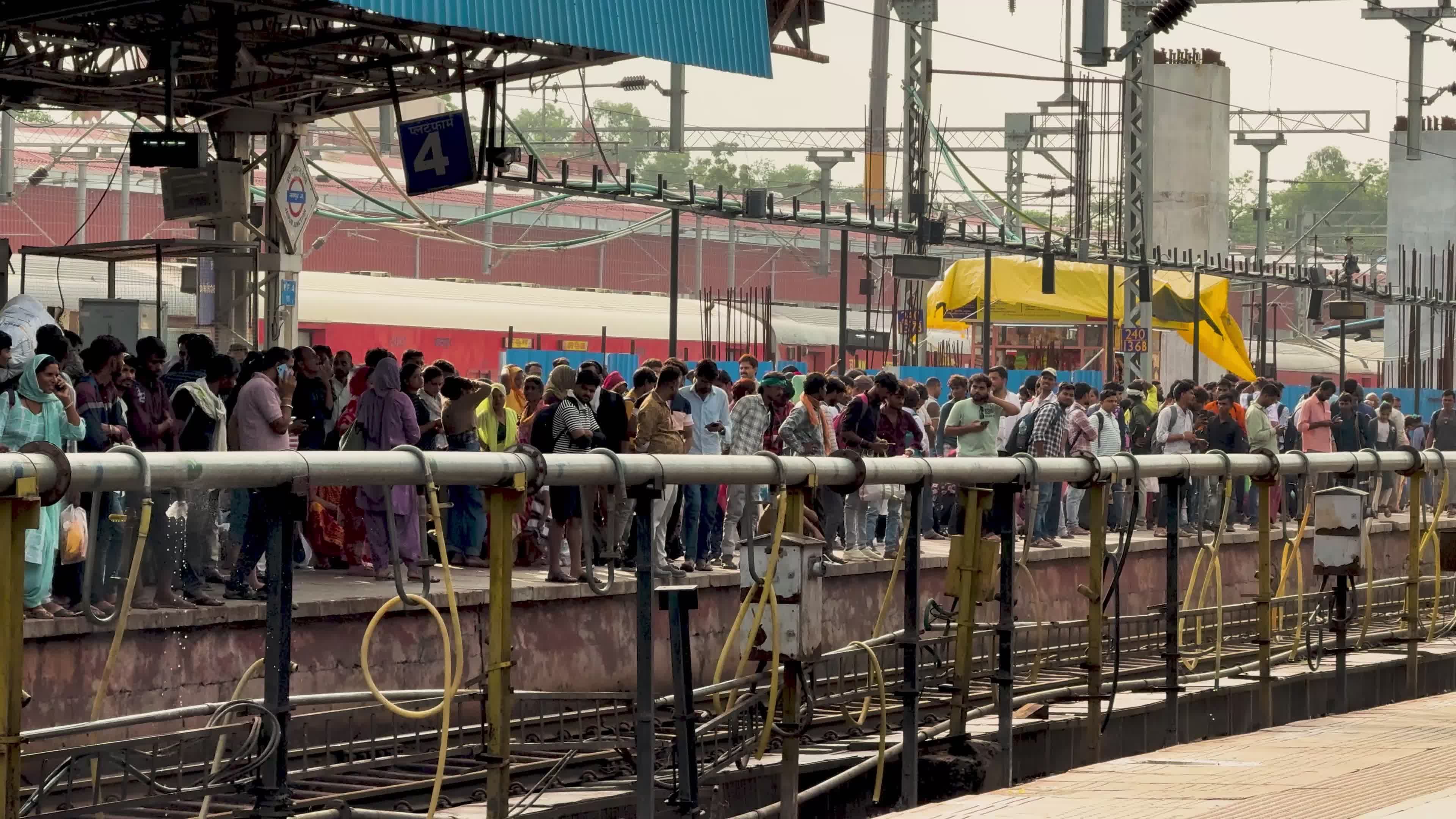 Busy Indian Railway Station with Train Arrival Free Stock Video Footage ...