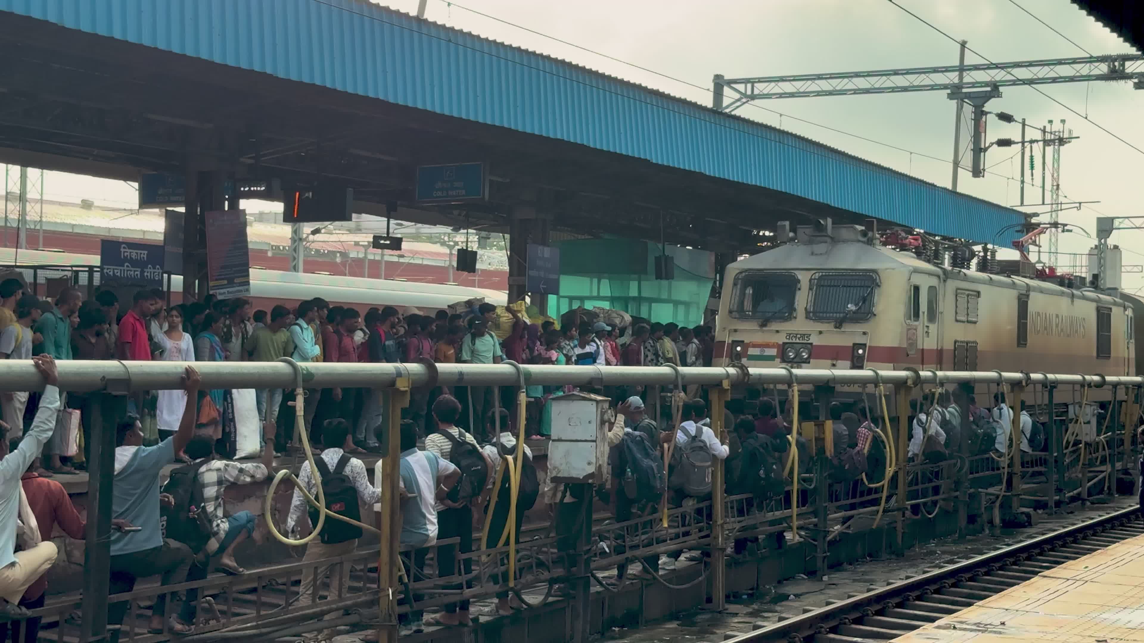 Busy Indian Railway Station with Train Arrival Free Stock Video Footage ...