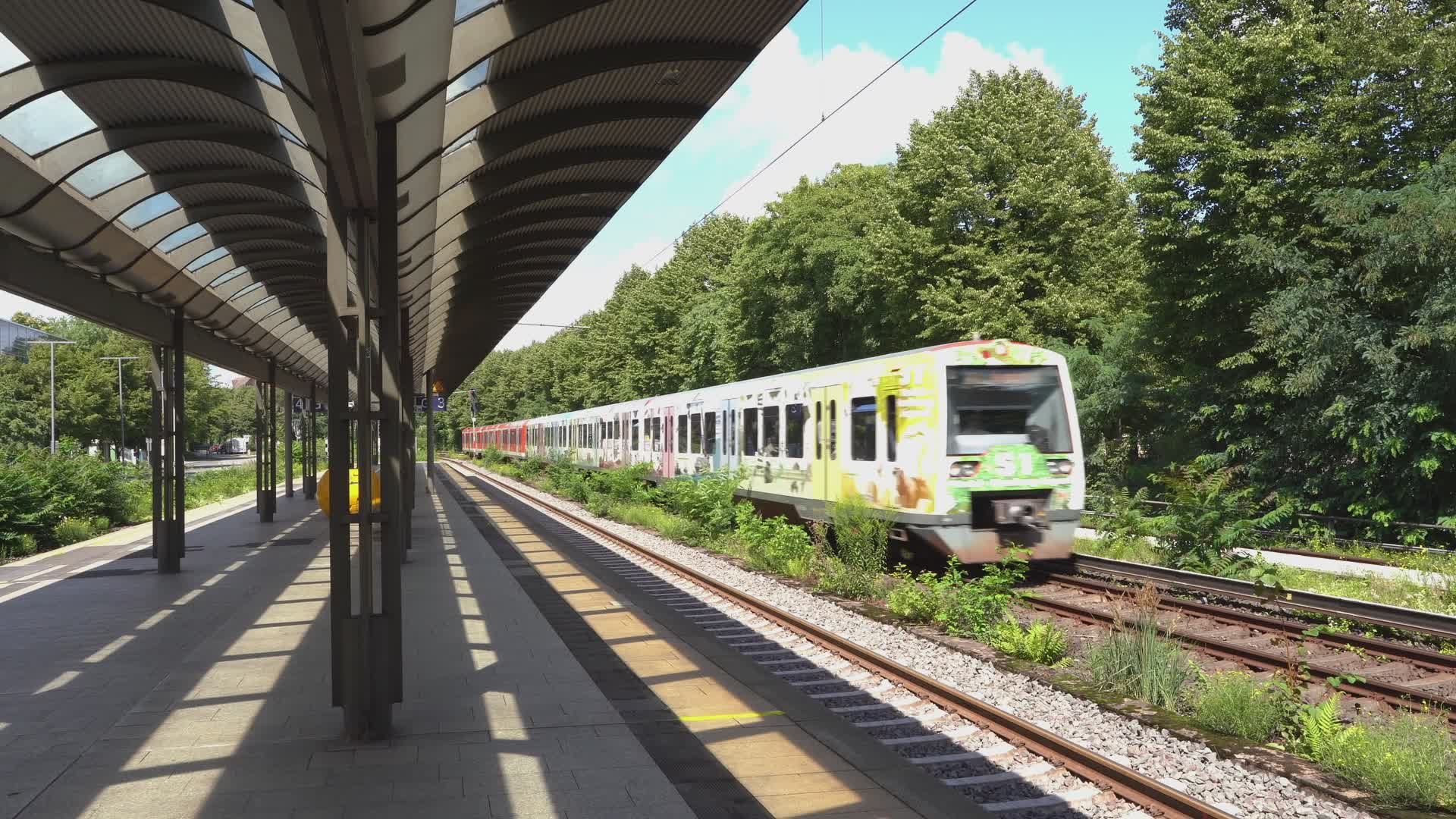 Colorful Electric Train in Hamburg Station Free Stock Video Footage ...
