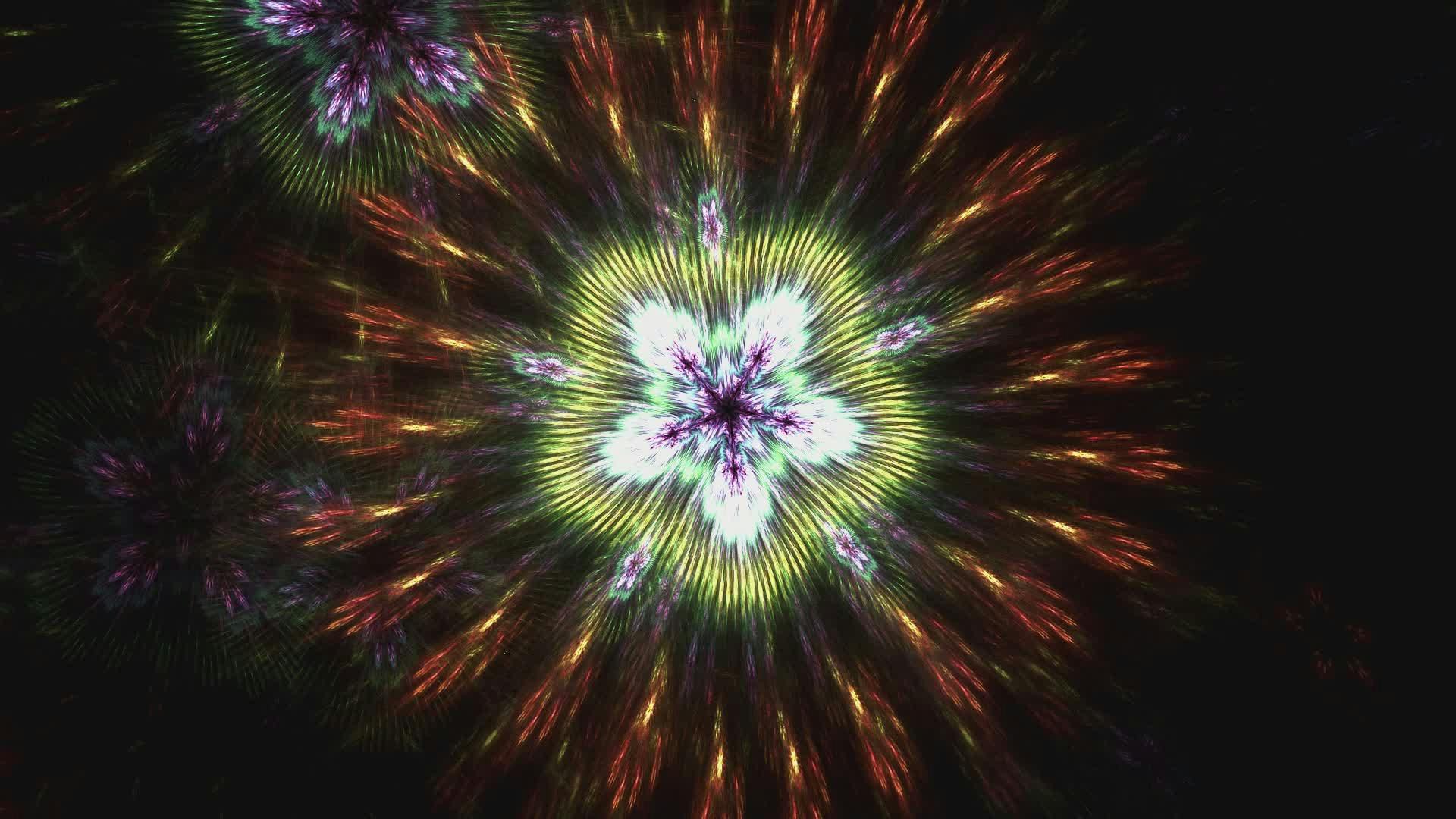 Colorful Fractal Animation with Rotating Patterns Free Stock Video ...