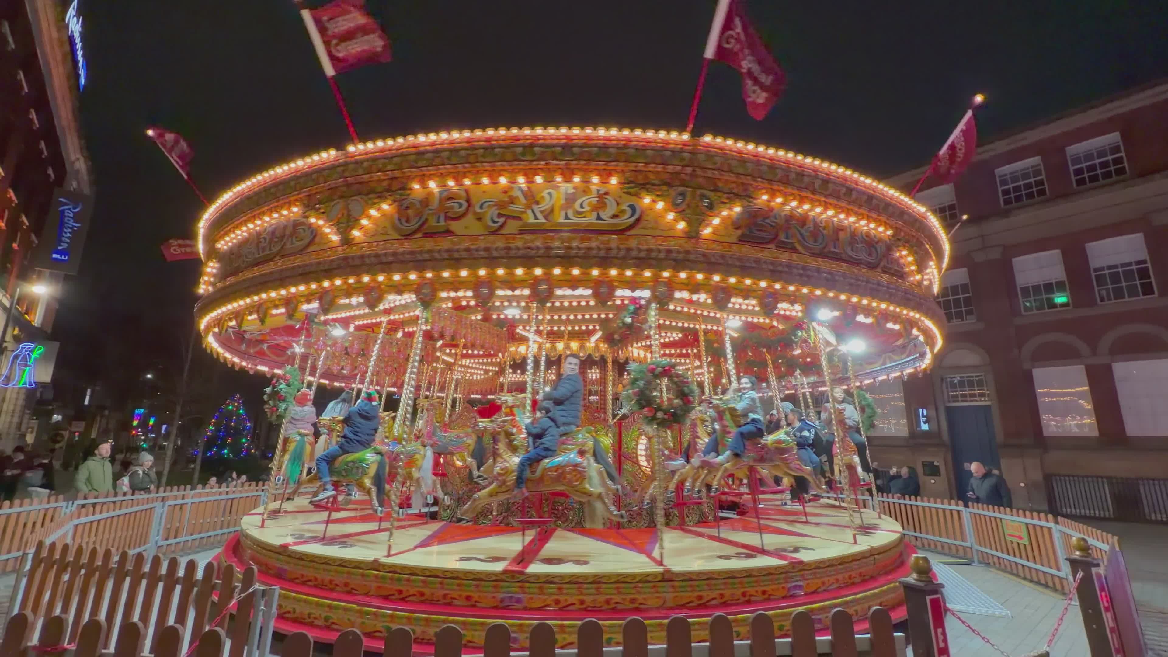 Colorful Nighttime Carousel at Festive Event Free Stock Video Footage ...