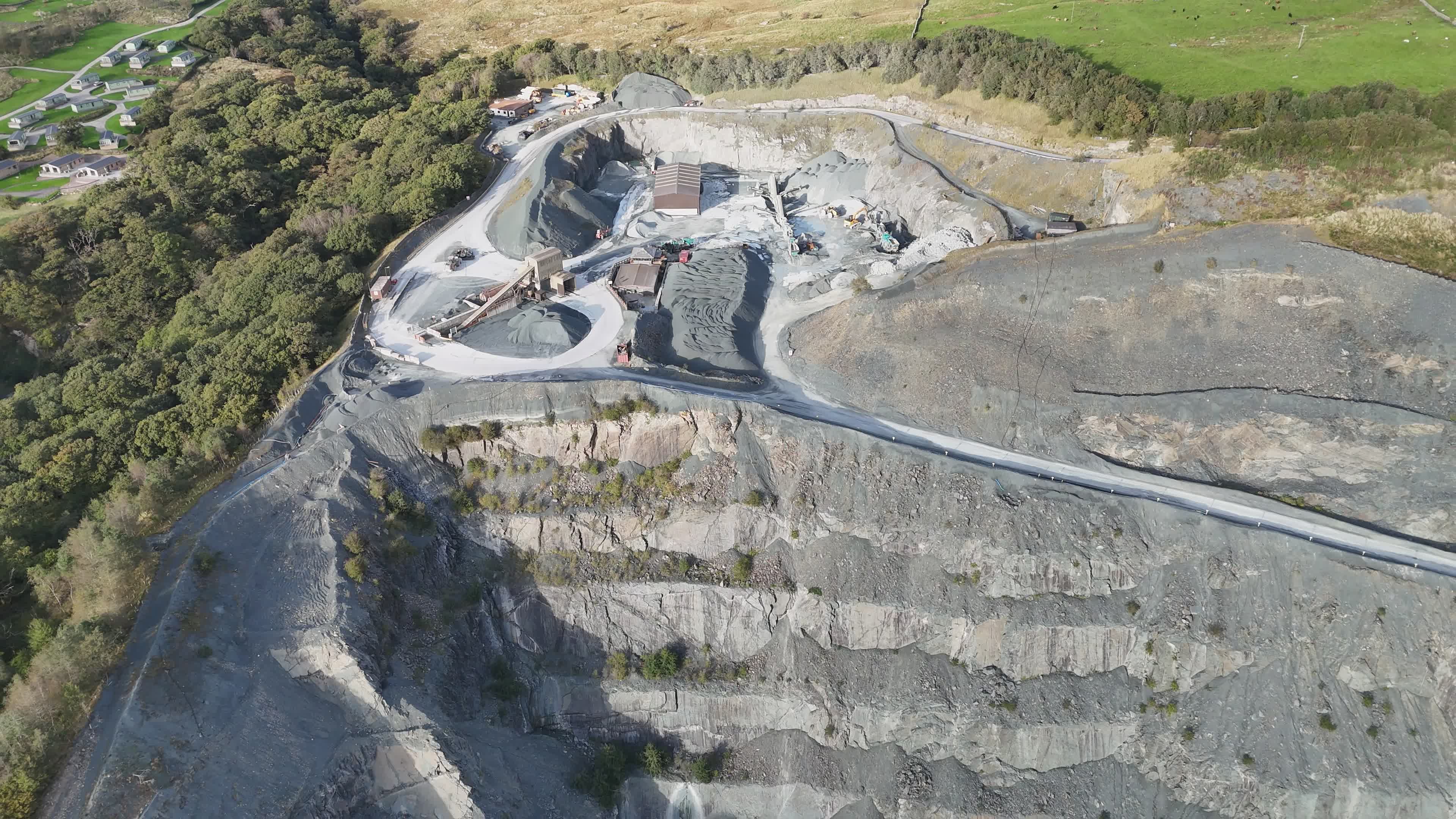 Aerial View of Quarry with Clear Blue Water Free Stock Video Footage ...