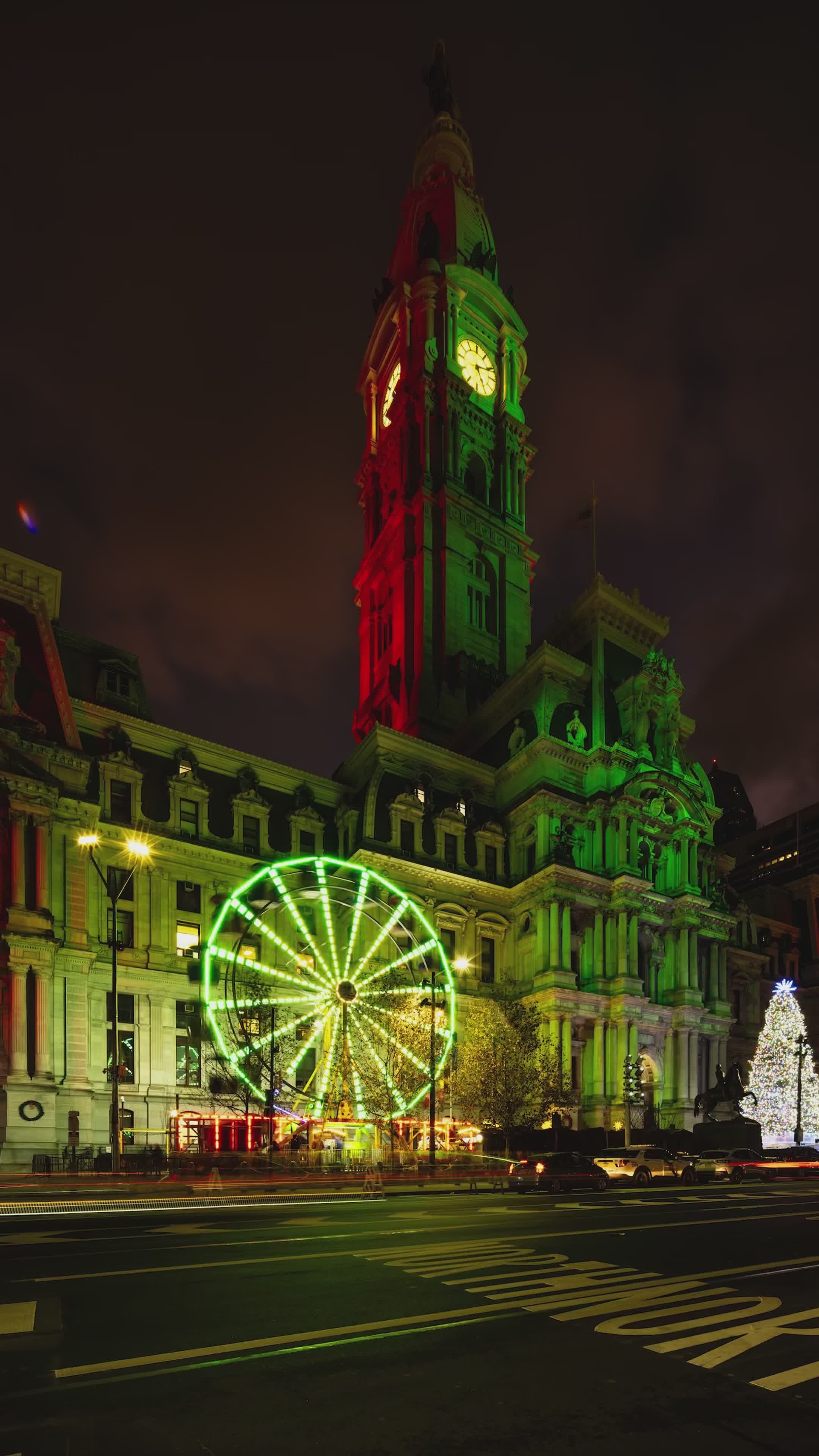 Philadelphia City Hall with Christmas Lights Free Stock Video Footage ...