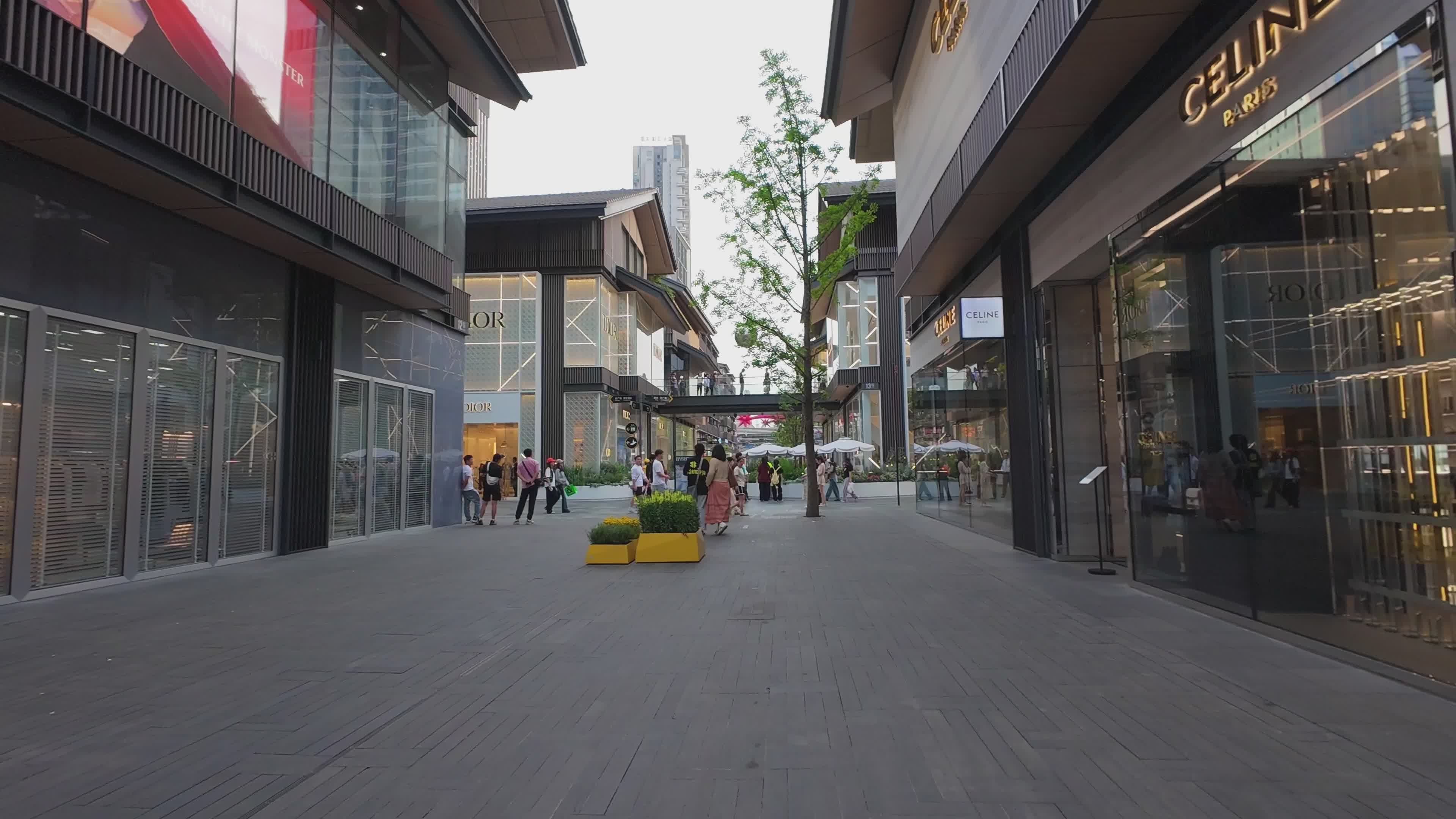 Chengdu Modern Shopping Street Walkthrough Free Stock Video Footage ...