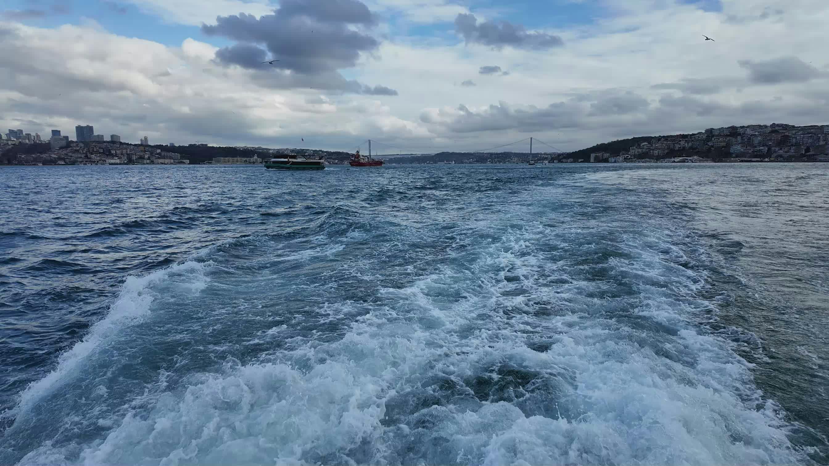 Dynamic Bosphorus Strait Water View Free Stock Video Footage, Royalty ...