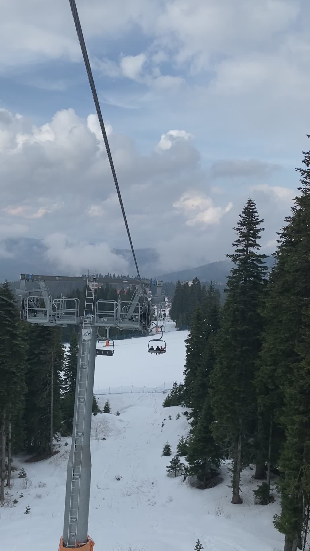 Scenic Ski Lift Ride Over Snowy Mountain Landscape Free Stock Video ...