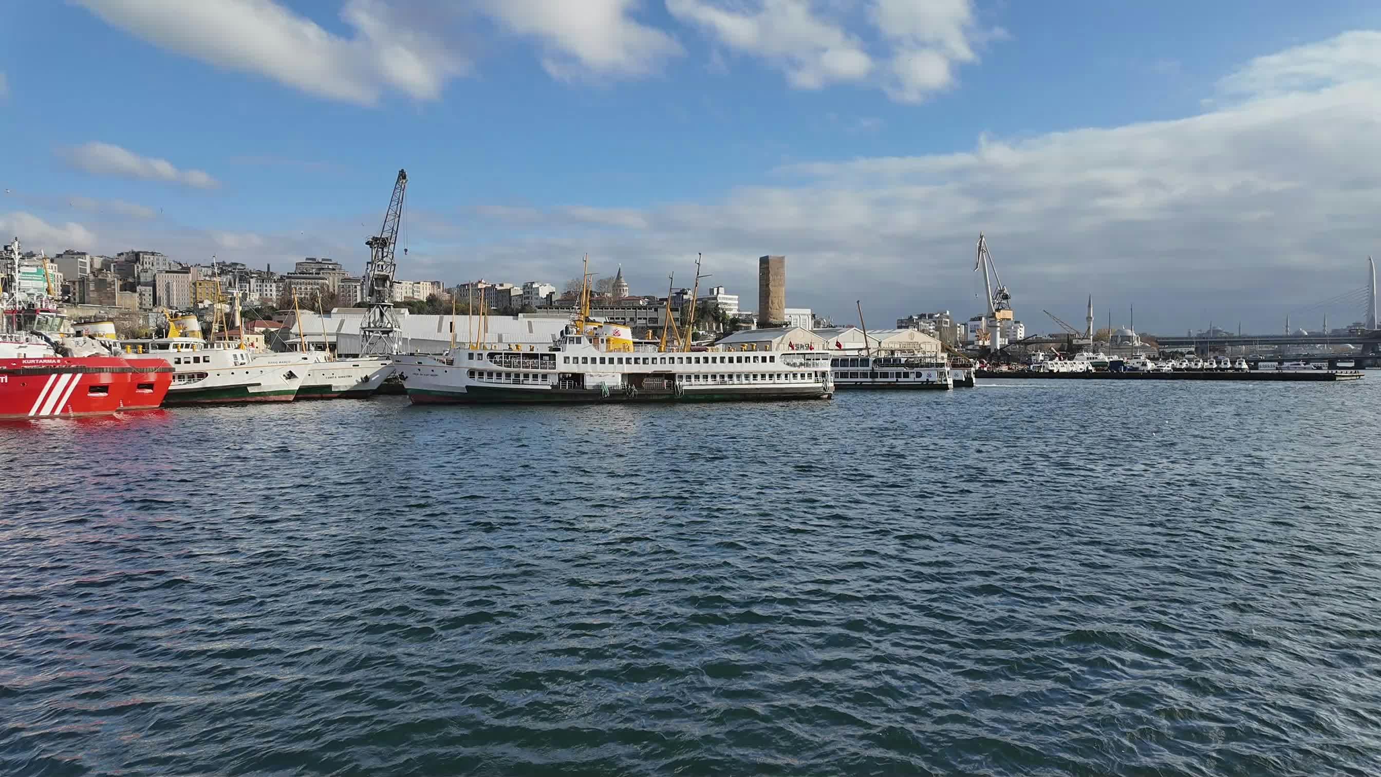 Scenic View of Bosphorus with Passenger Boats Free Stock Video Footage ...