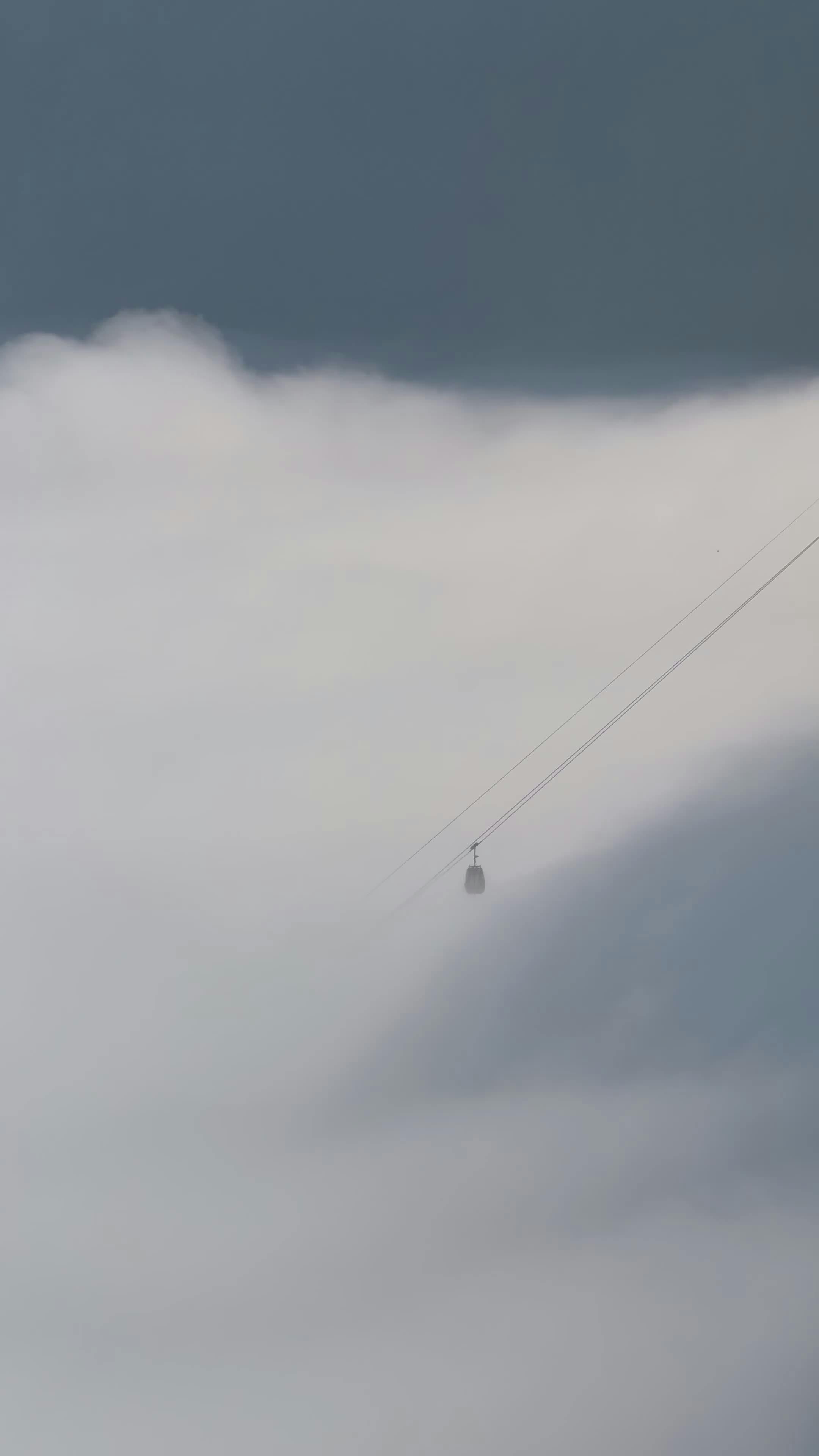 Cable Car Crossing Misty Mountain Clouds Free Stock Video Footage ...