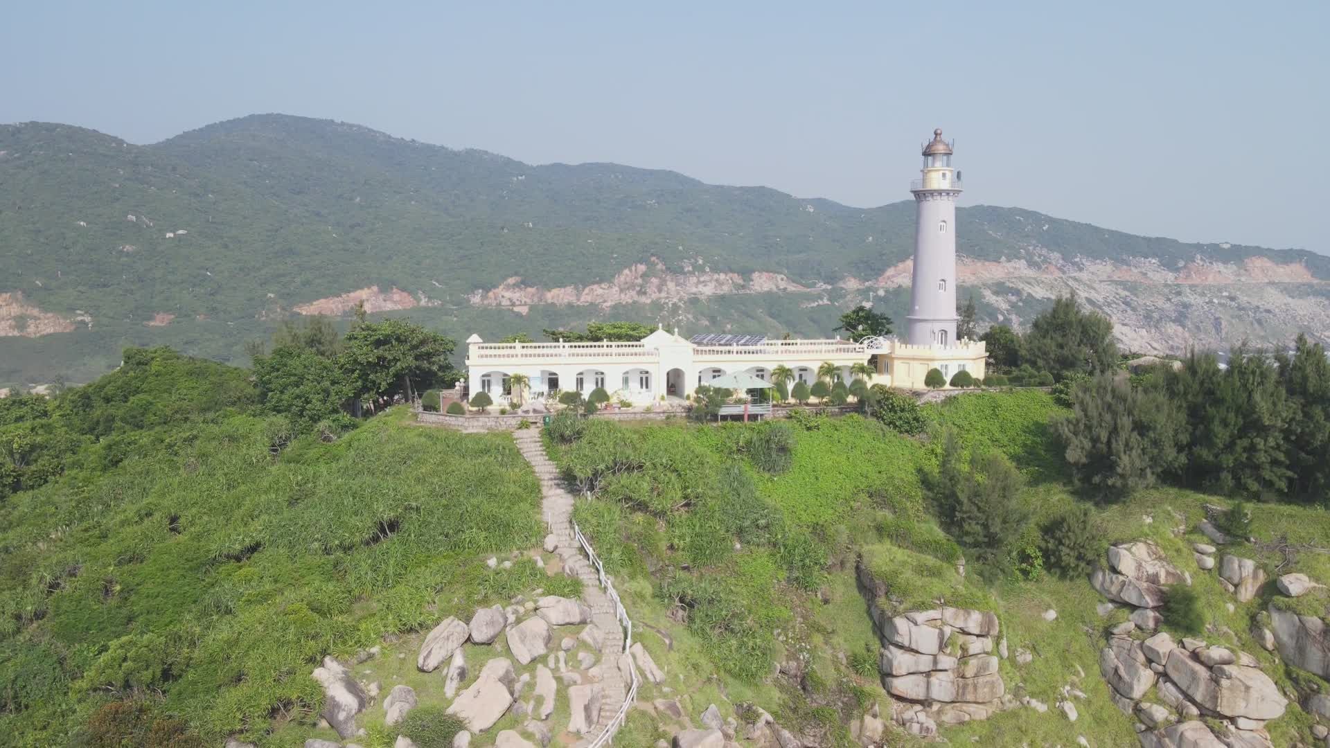 Scenic Drone View of Historic Mountain Lighthouse Free Stock Video ...