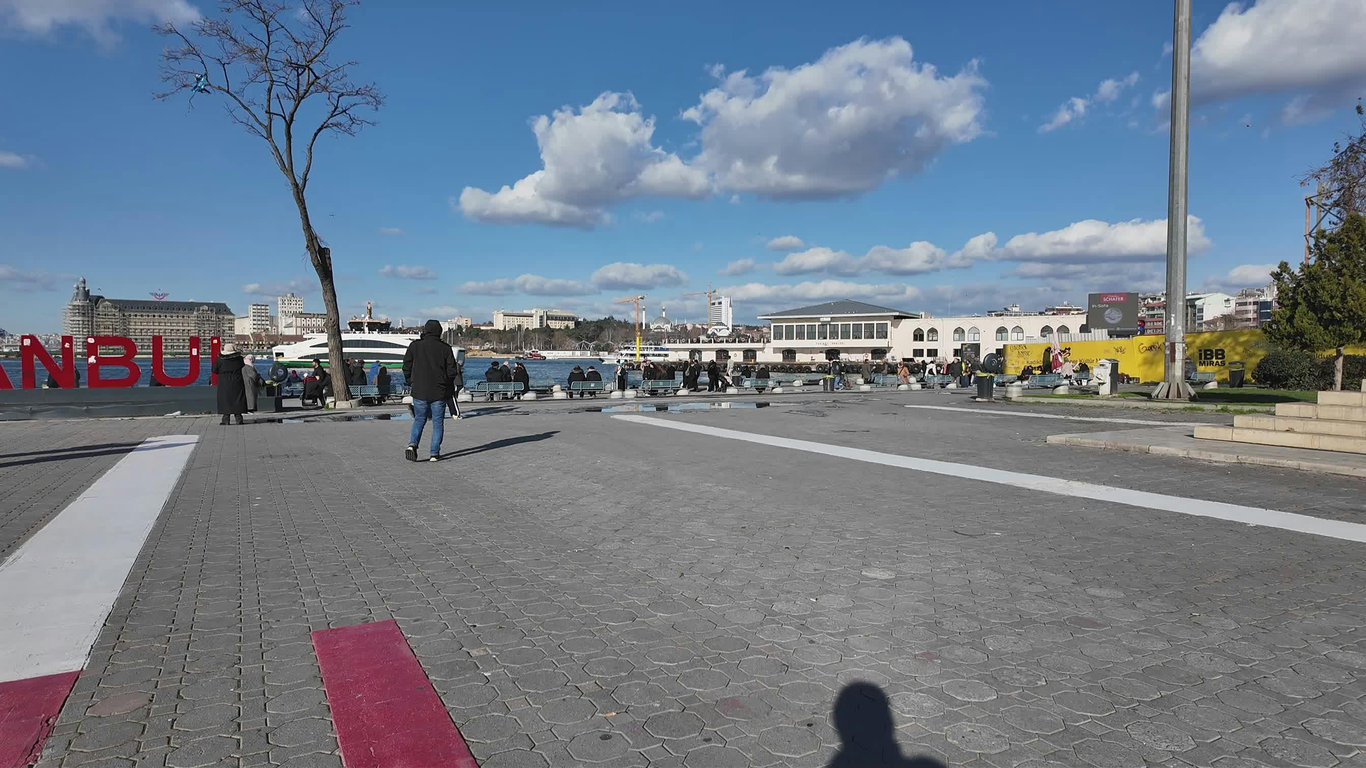 Busy Waterfront Scene in Istanbul with Ferries Free Stock Video Footage ...