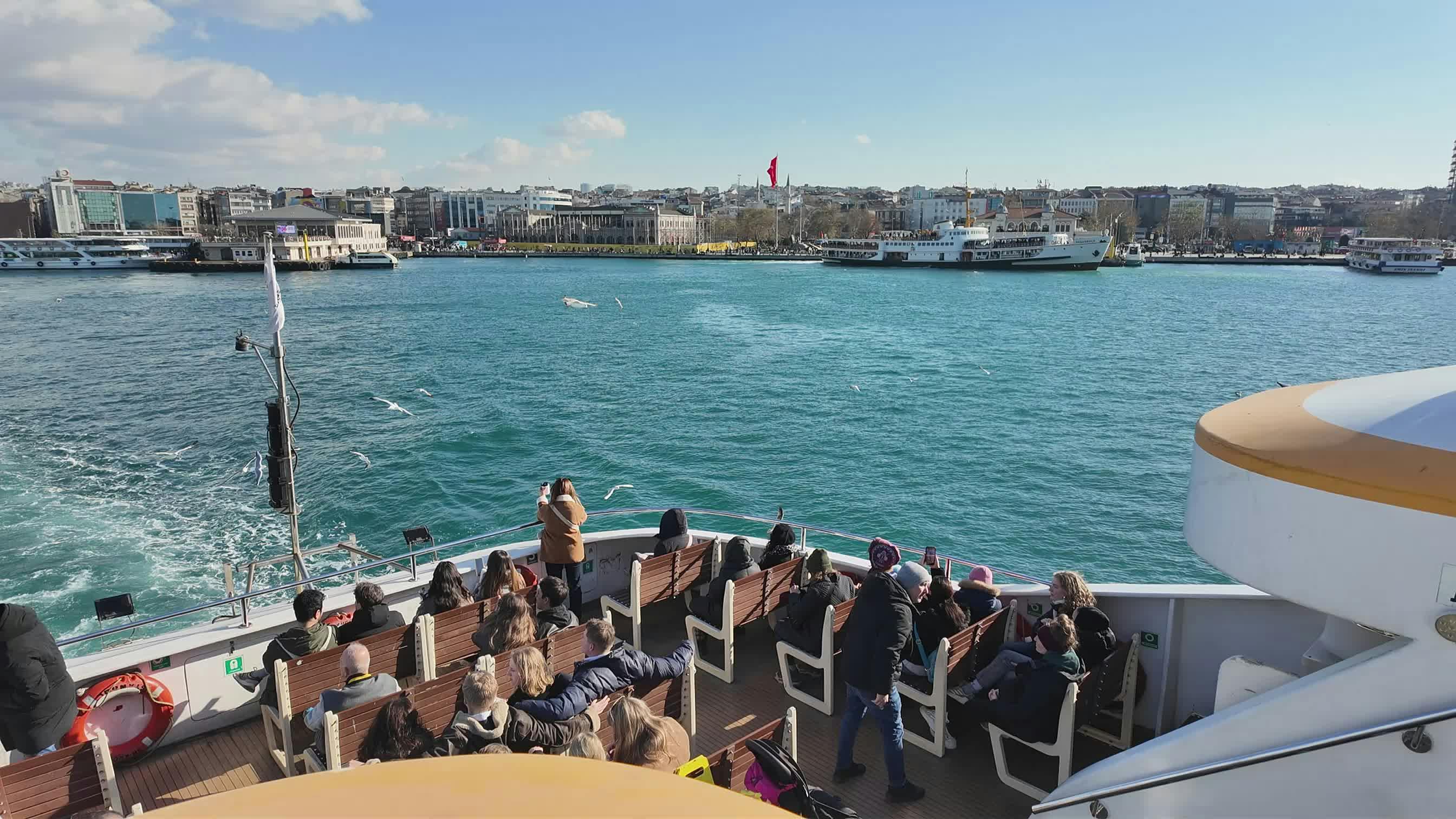 Scenic Ferry Ride Along the Bosphorus Strait Free Stock Video Footage ...