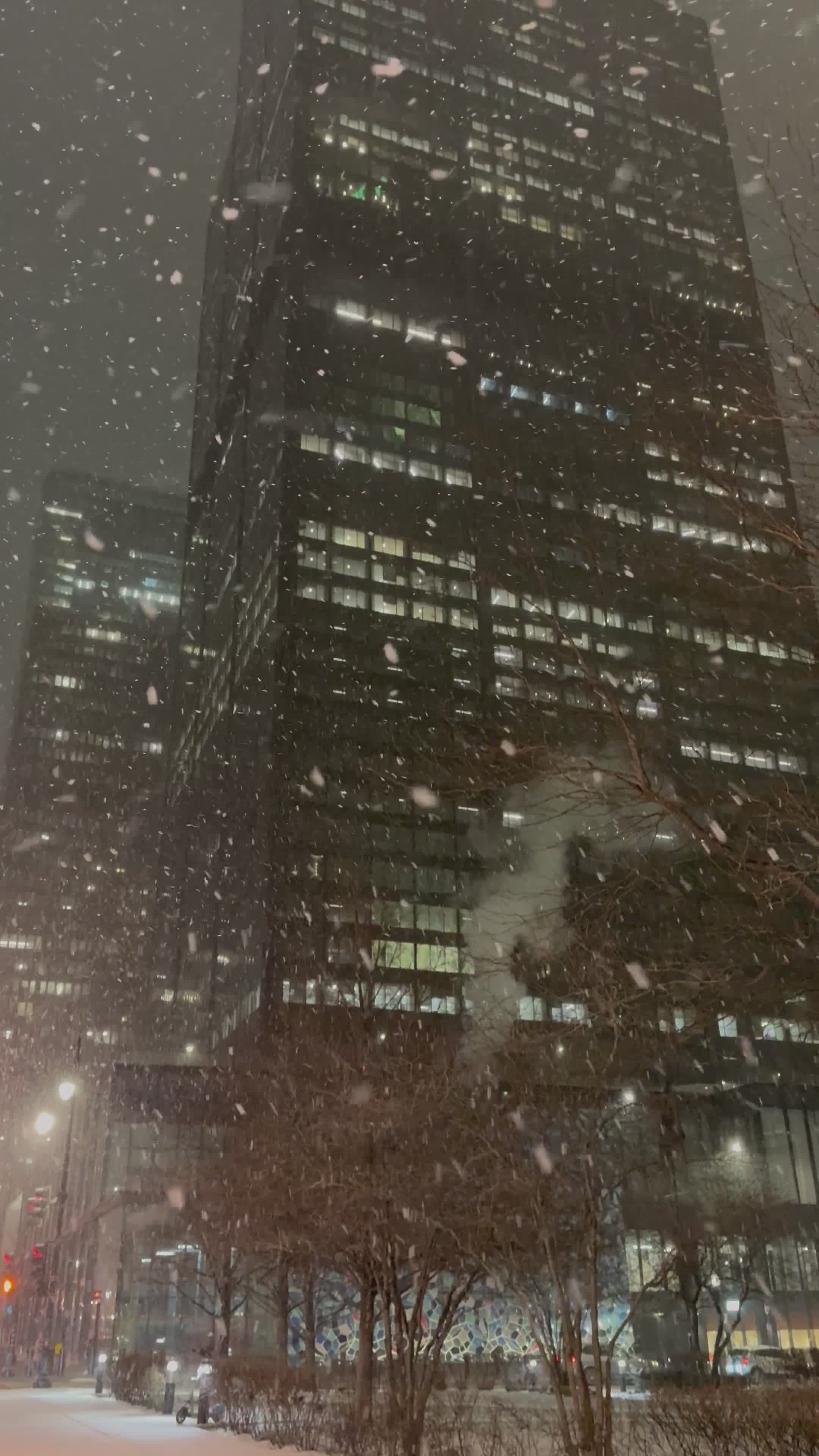 Snowfall on City Skyscrapers at Night Free Stock Video Footage, Royalty ...