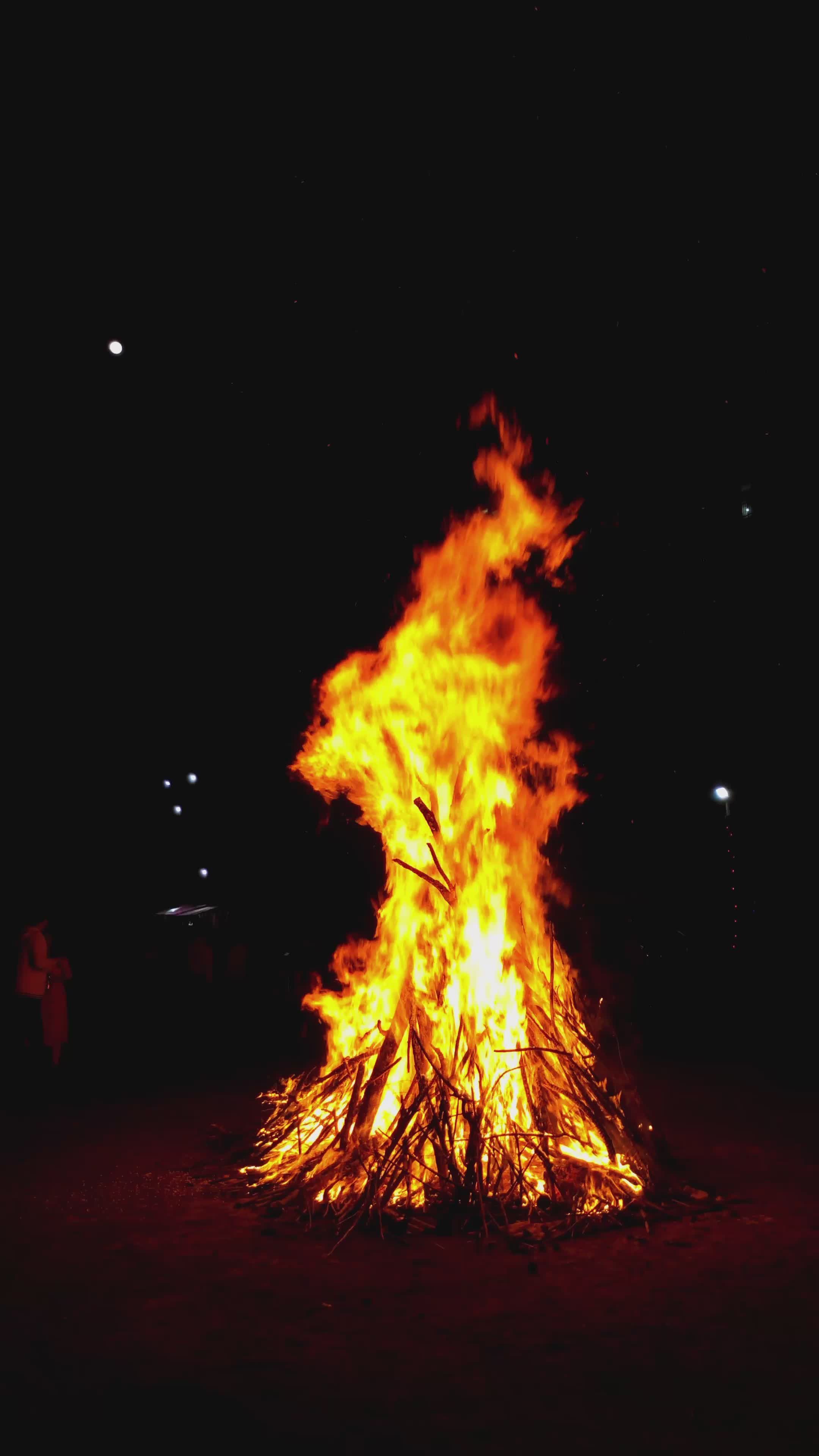 Vibrant Bonfire at Night in Outdoor Setting Free Stock Video Footage ...
