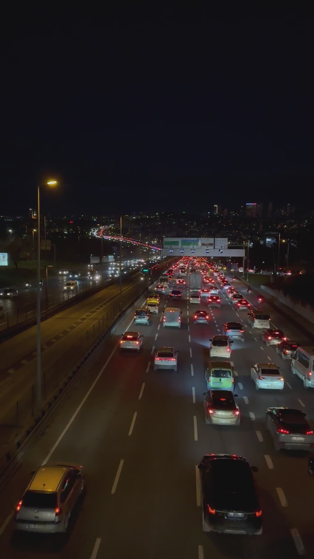 Nighttime Urban Highway Traffic Jam Free Stock Video Footage, Royalty ...