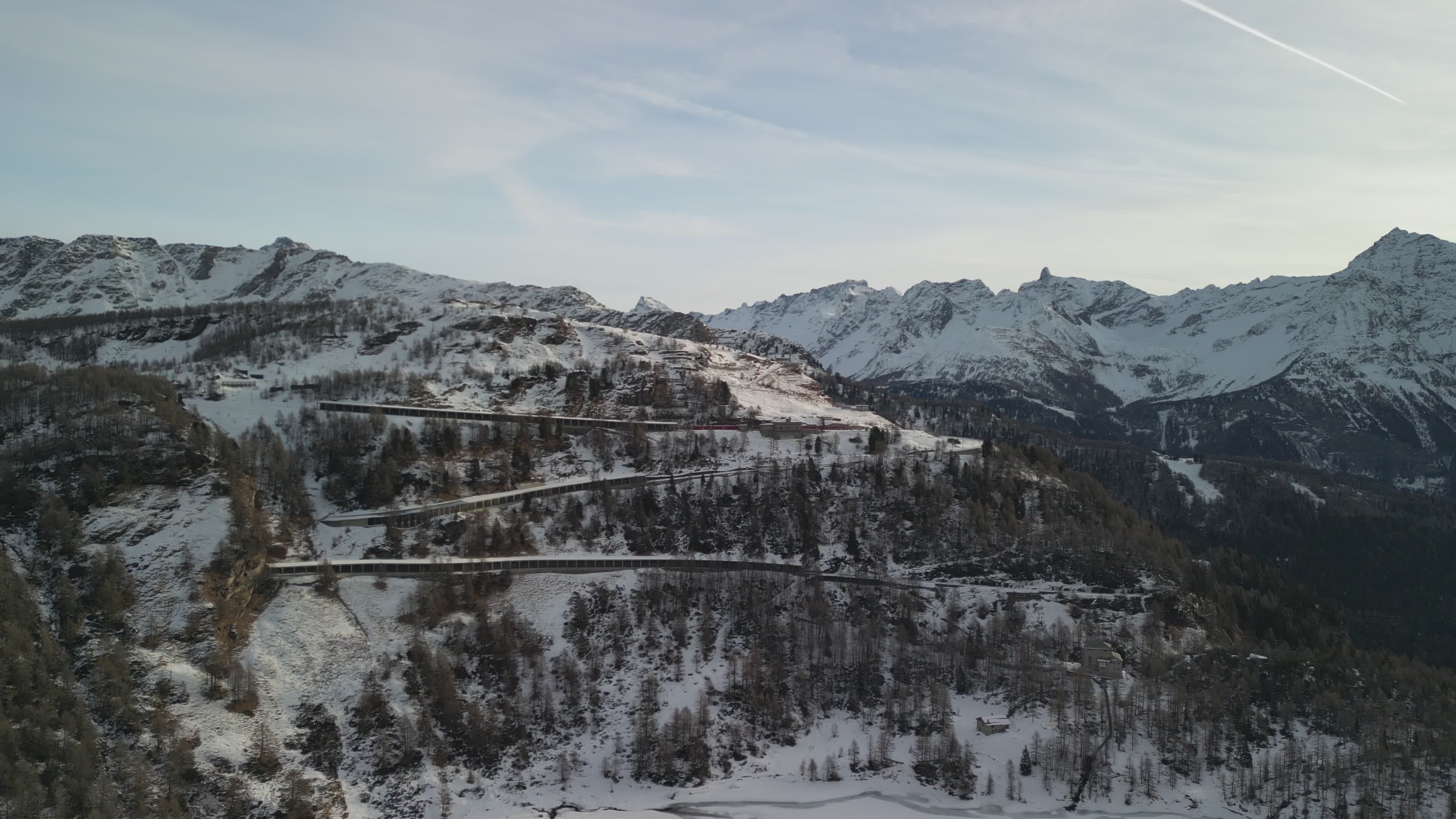 Stunning Winter Aerial View of Snowy Alps Free Stock Video Footage ...