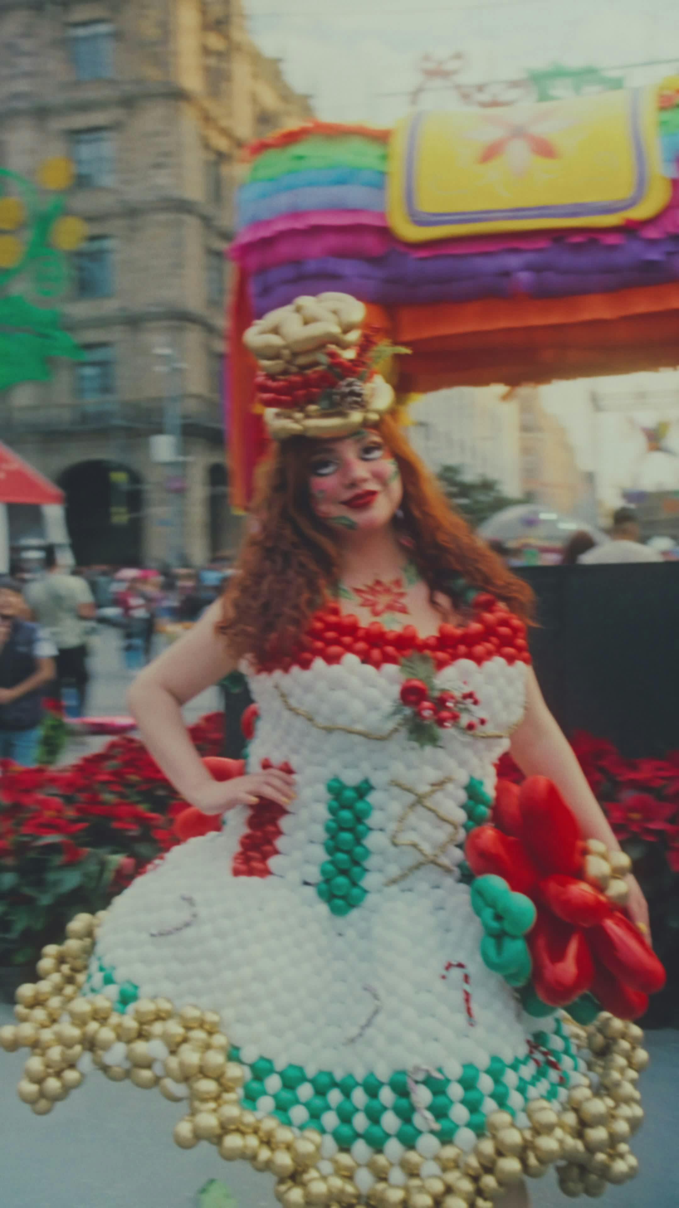 Colorful Christmas Parade in Downtown Area Free Stock Video Footage ...