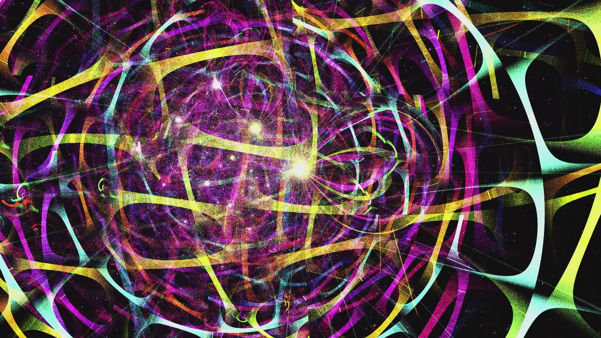 Vibrant Abstract Animation with Tangles Loop Free Stock Video Footage ...