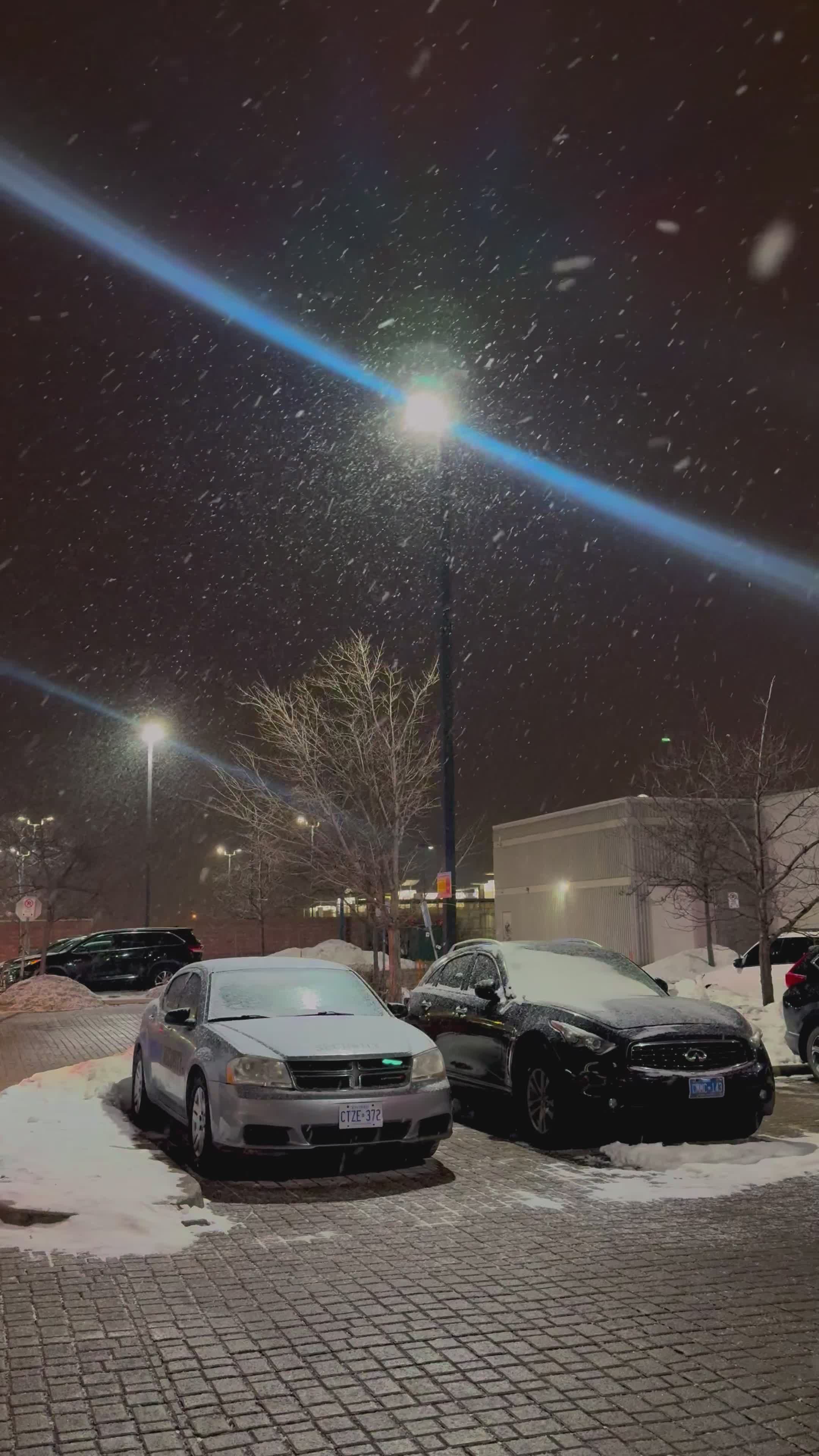 Nighttime Snowfall in Urban Parking Lot Free Stock Video Footage ...