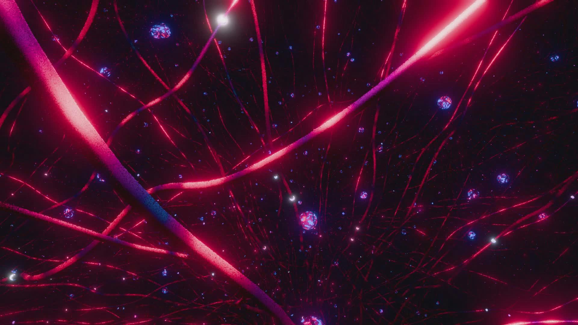 Futuristic Sci-Fi Neural Network Visualization Free Stock Video Footage ...