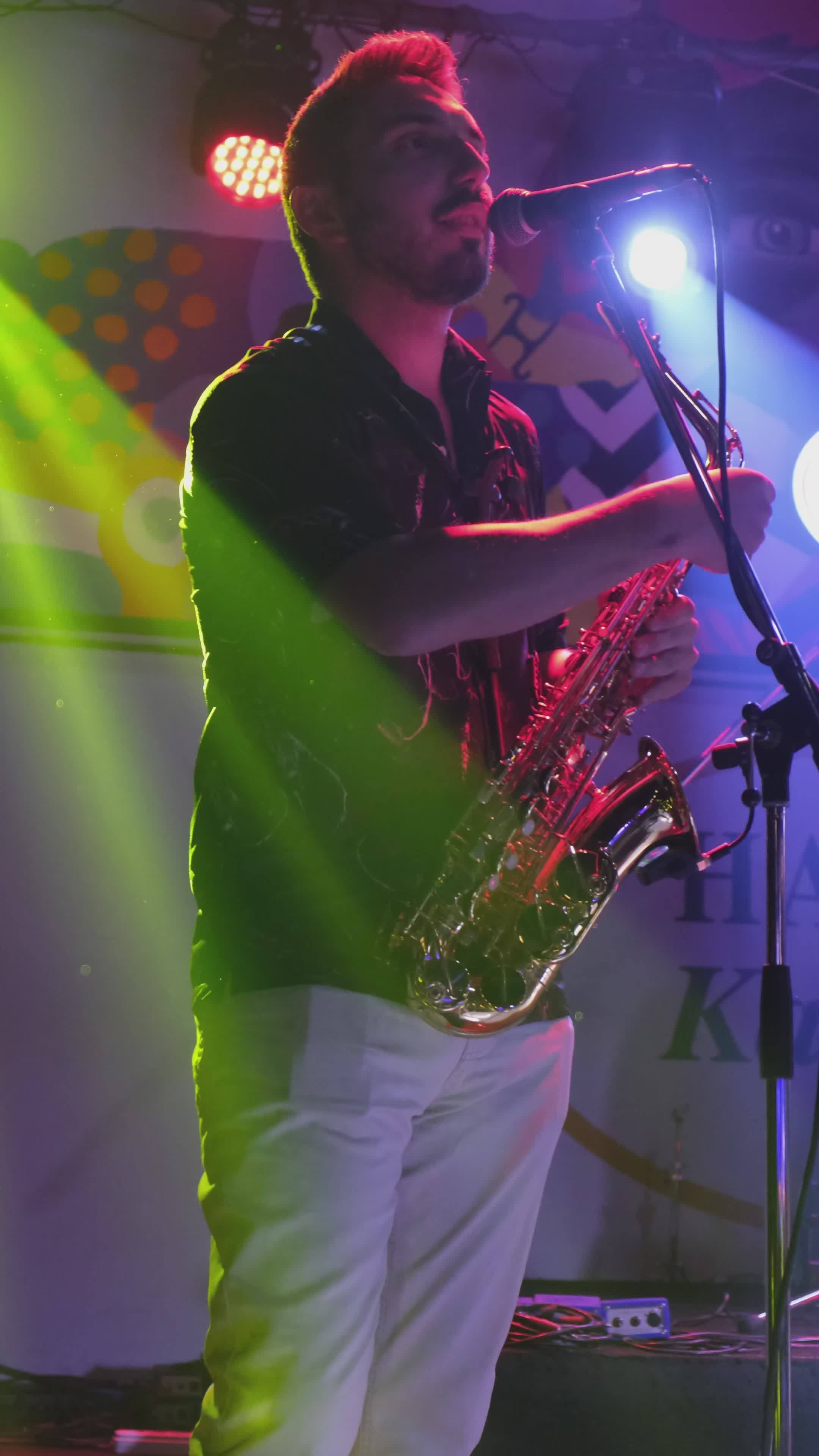 Energetic Saxophone Performance on Stage Free Stock Video Footage ...