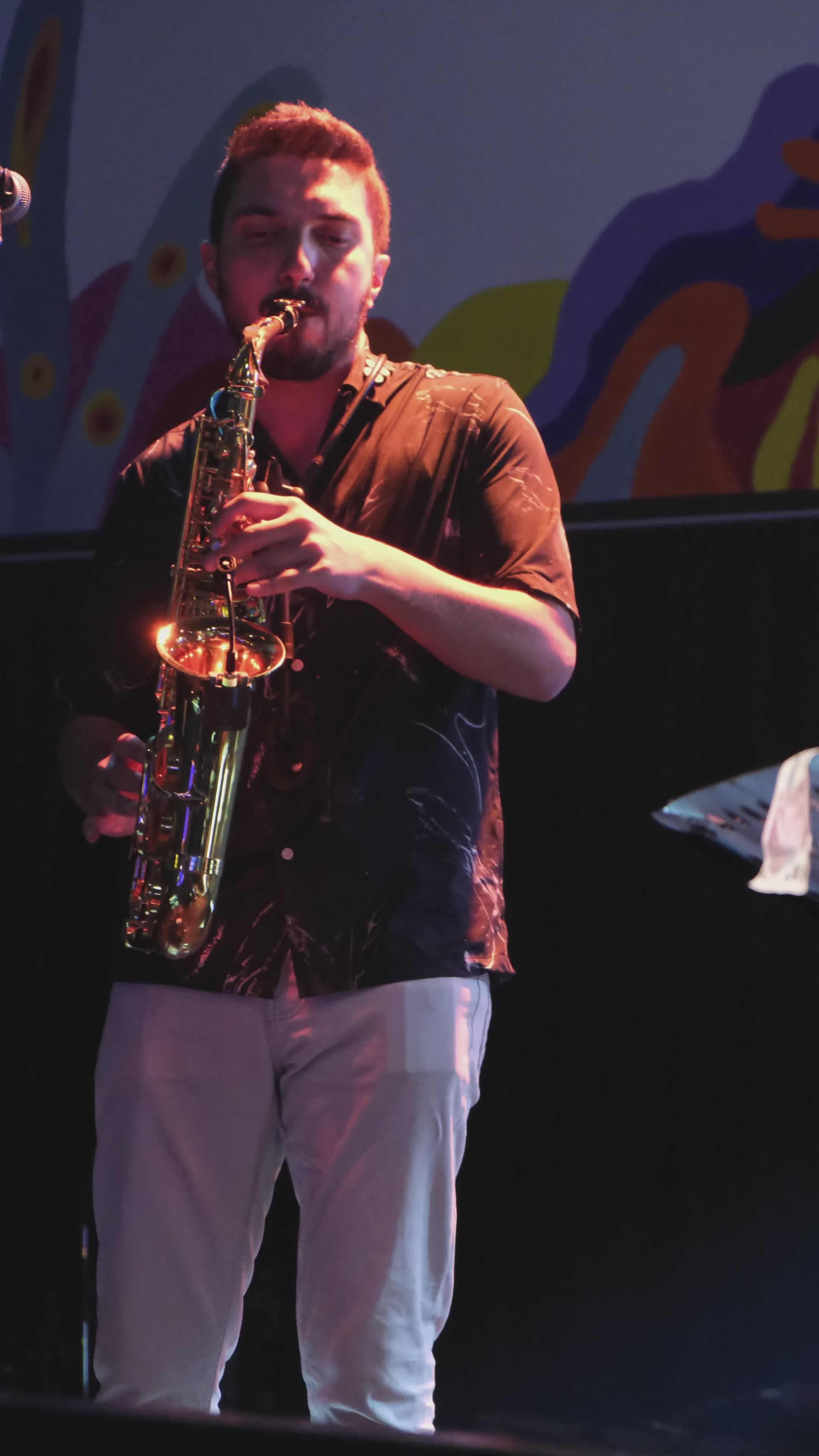 Live Saxophone Performance Under Stage Lights Free Stock Video Footage ...
