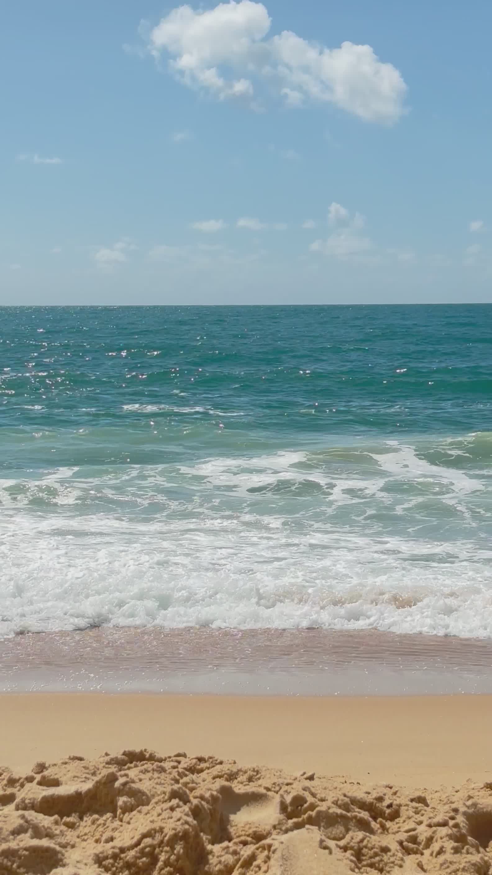 Relaxing Ocean Waves at Sandy Beach Free Stock Video Footage, Royalty ...