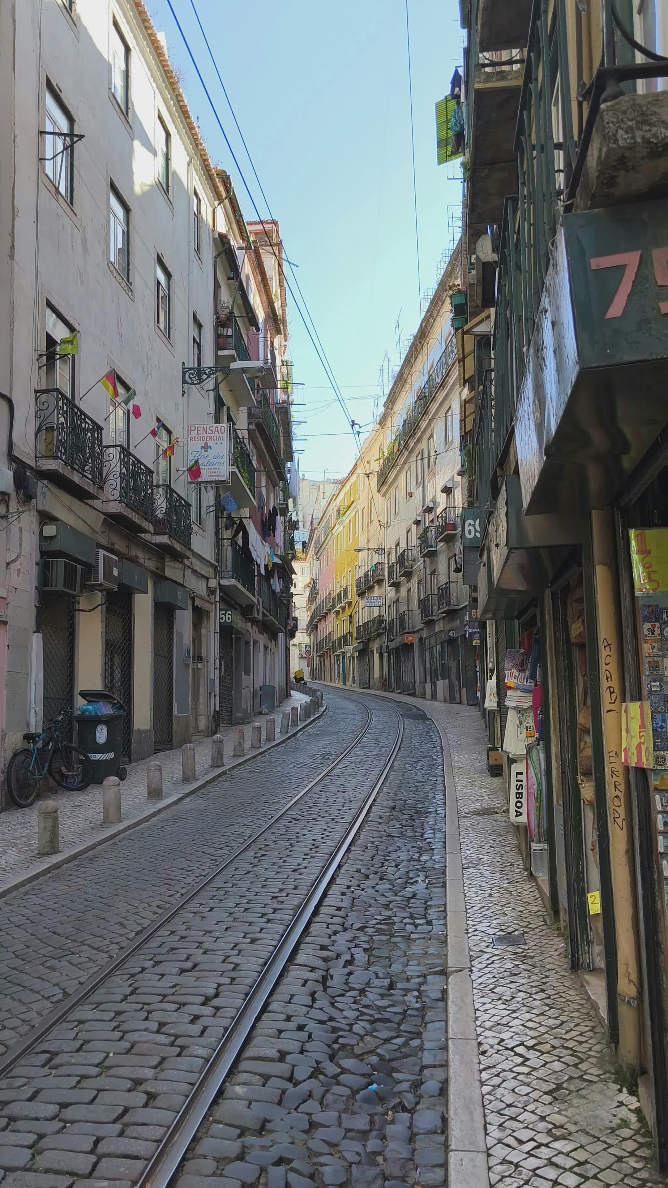 Charming Narrow City Street in Lisbon Free Stock Video Footage, Royalty ...