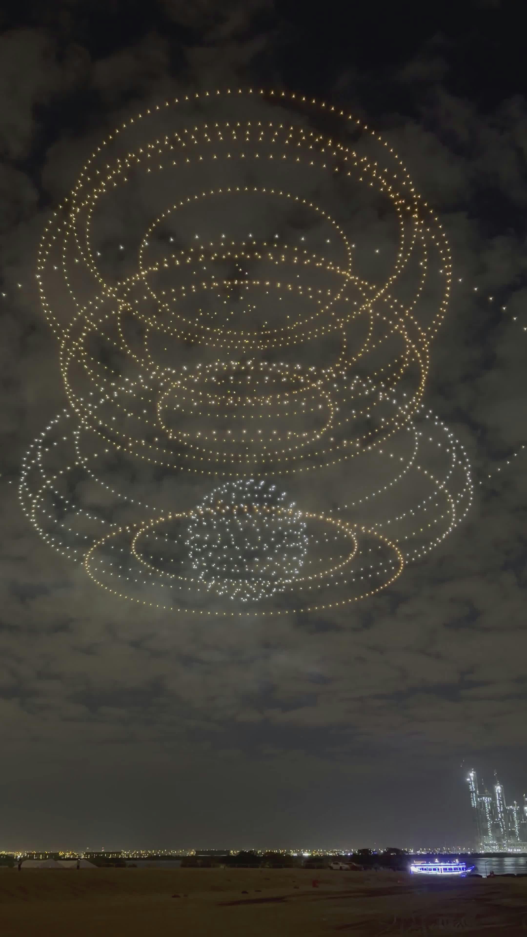 Drone Light Show at Night with Patterns Free Stock Video Footage ...